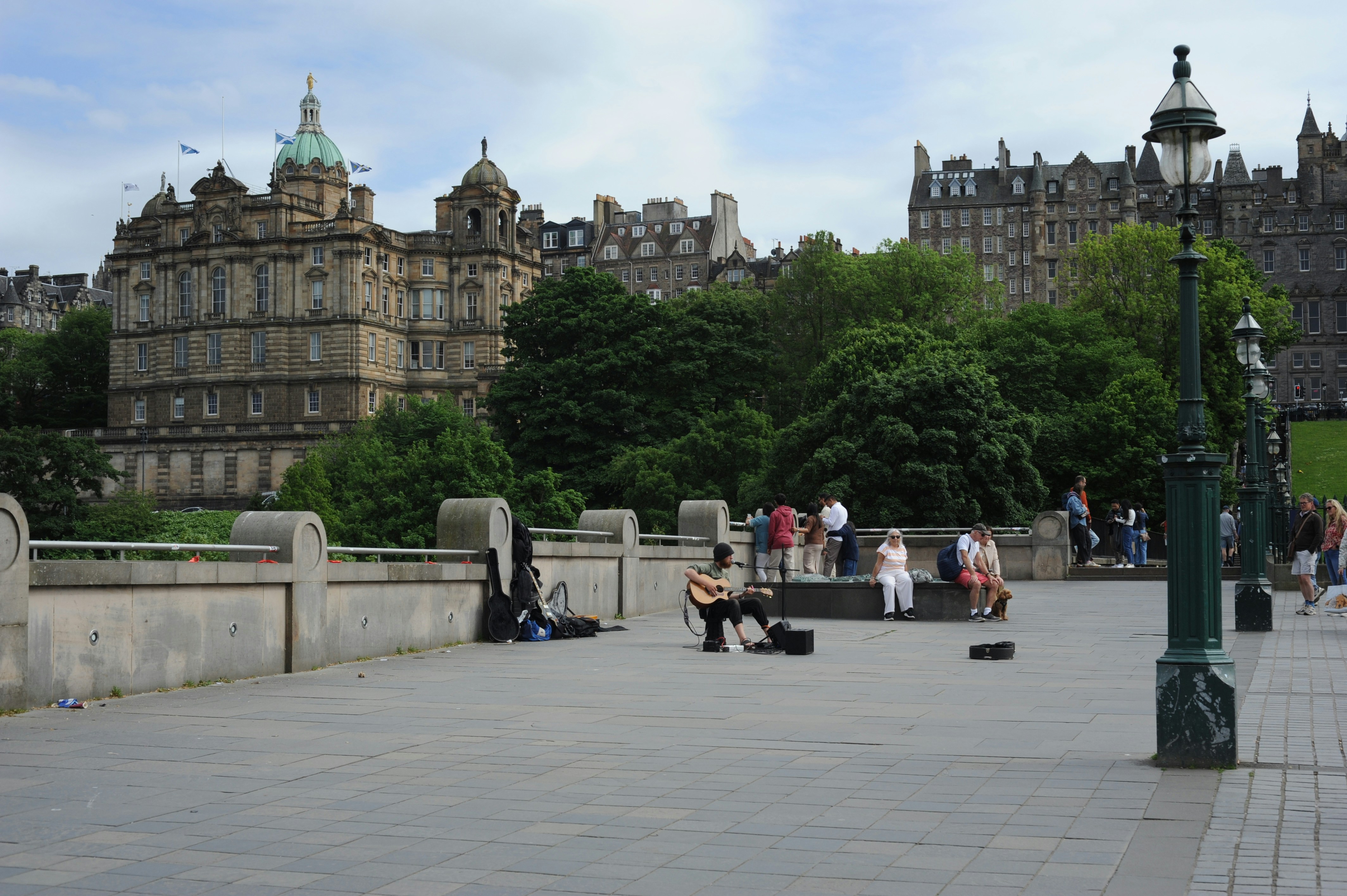 Public Square Serenade: Musicians by the Riverside Terrace