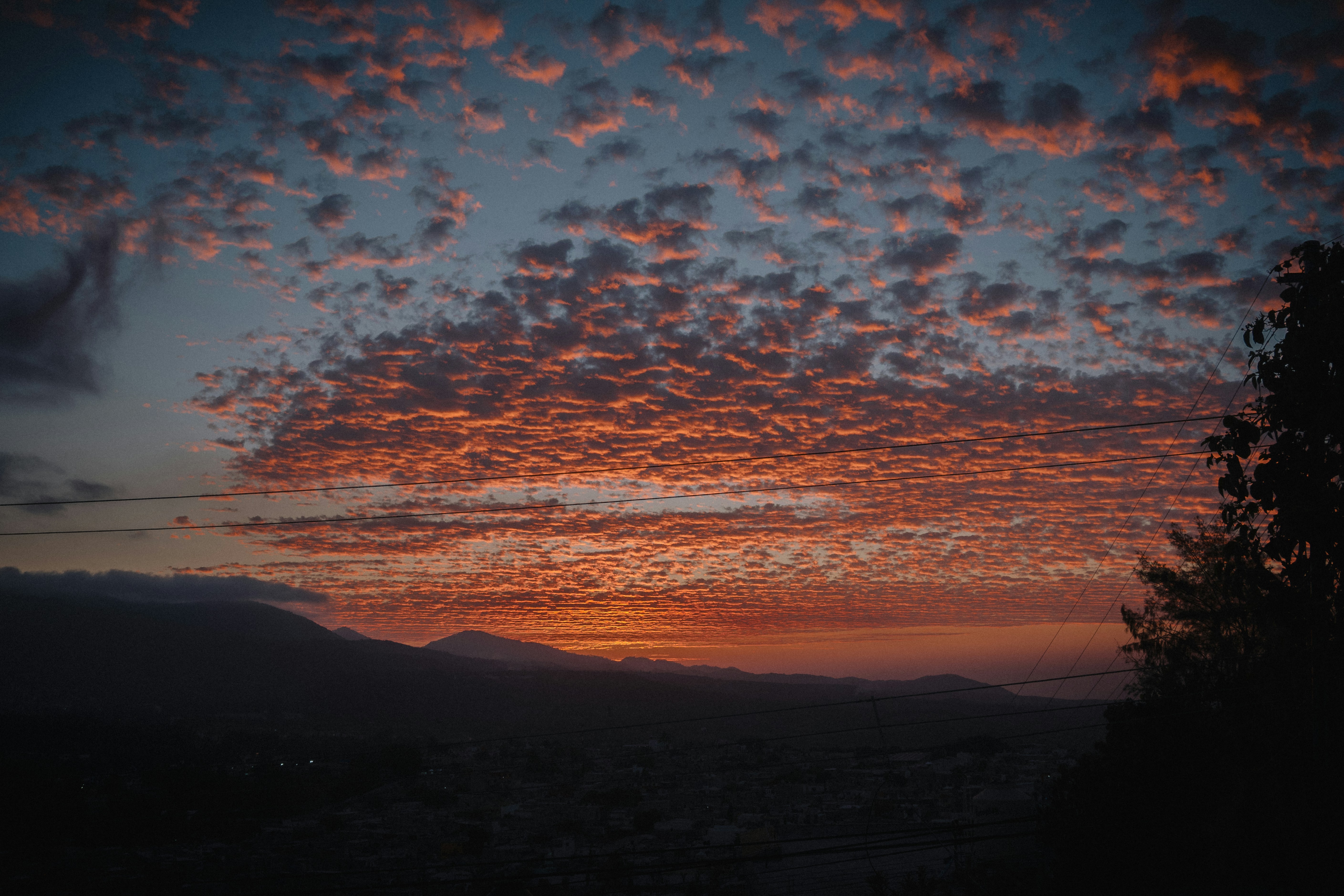 Crimson Sky Over Quiet Horizon