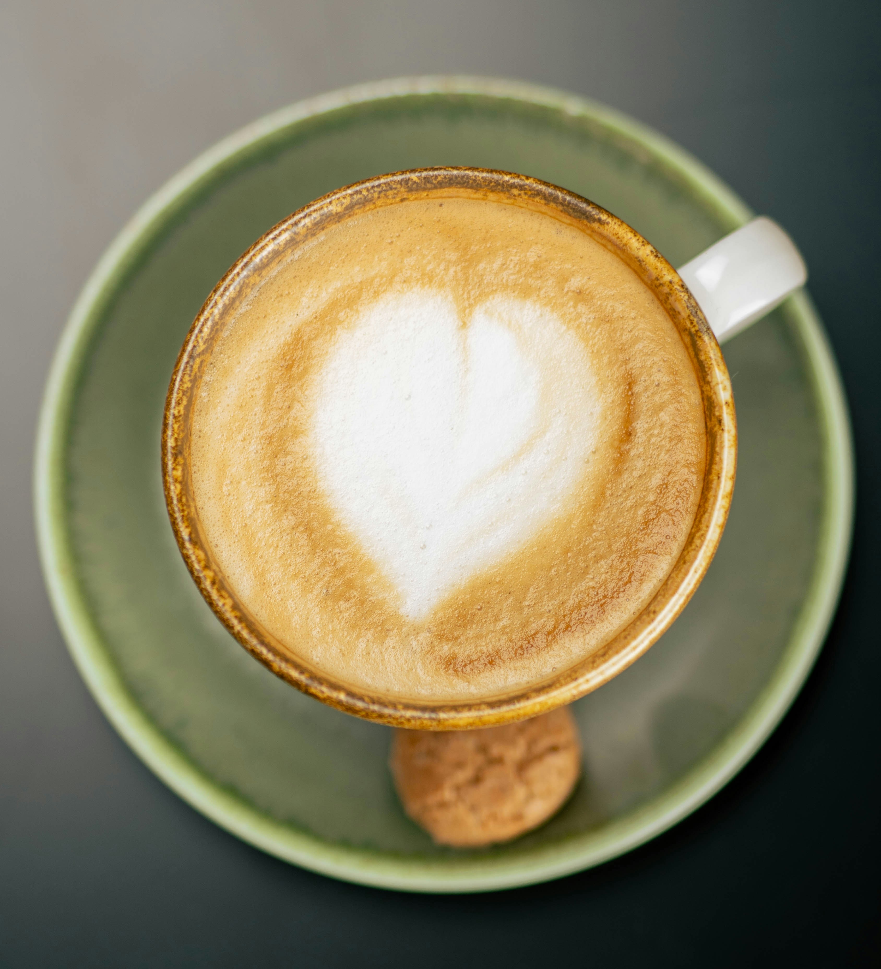 Heartfelt Latte: A Top-Down Coffee Portrait
