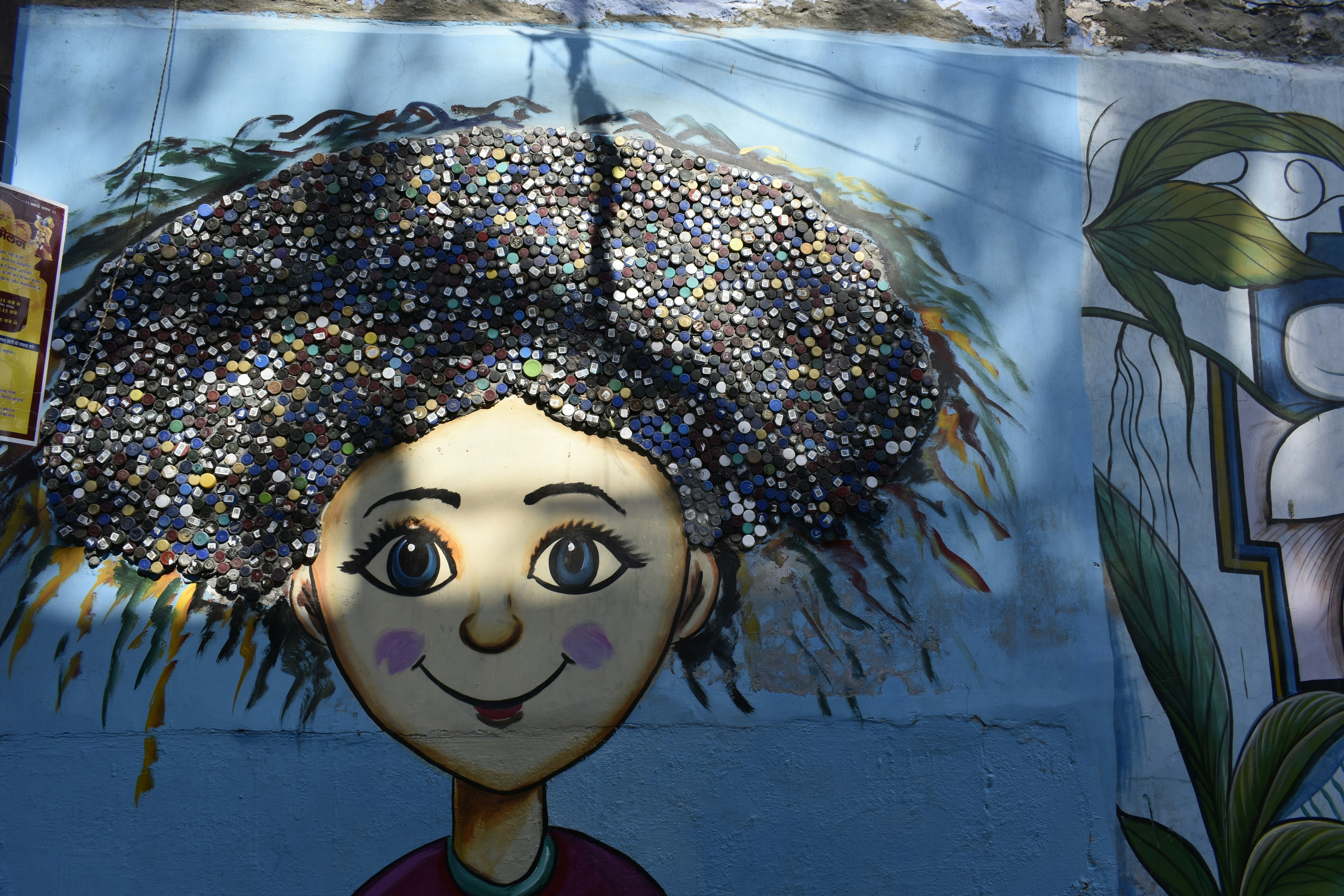 Mosaic Cascade: A Cheerful Portrait in Painted Boulevard
