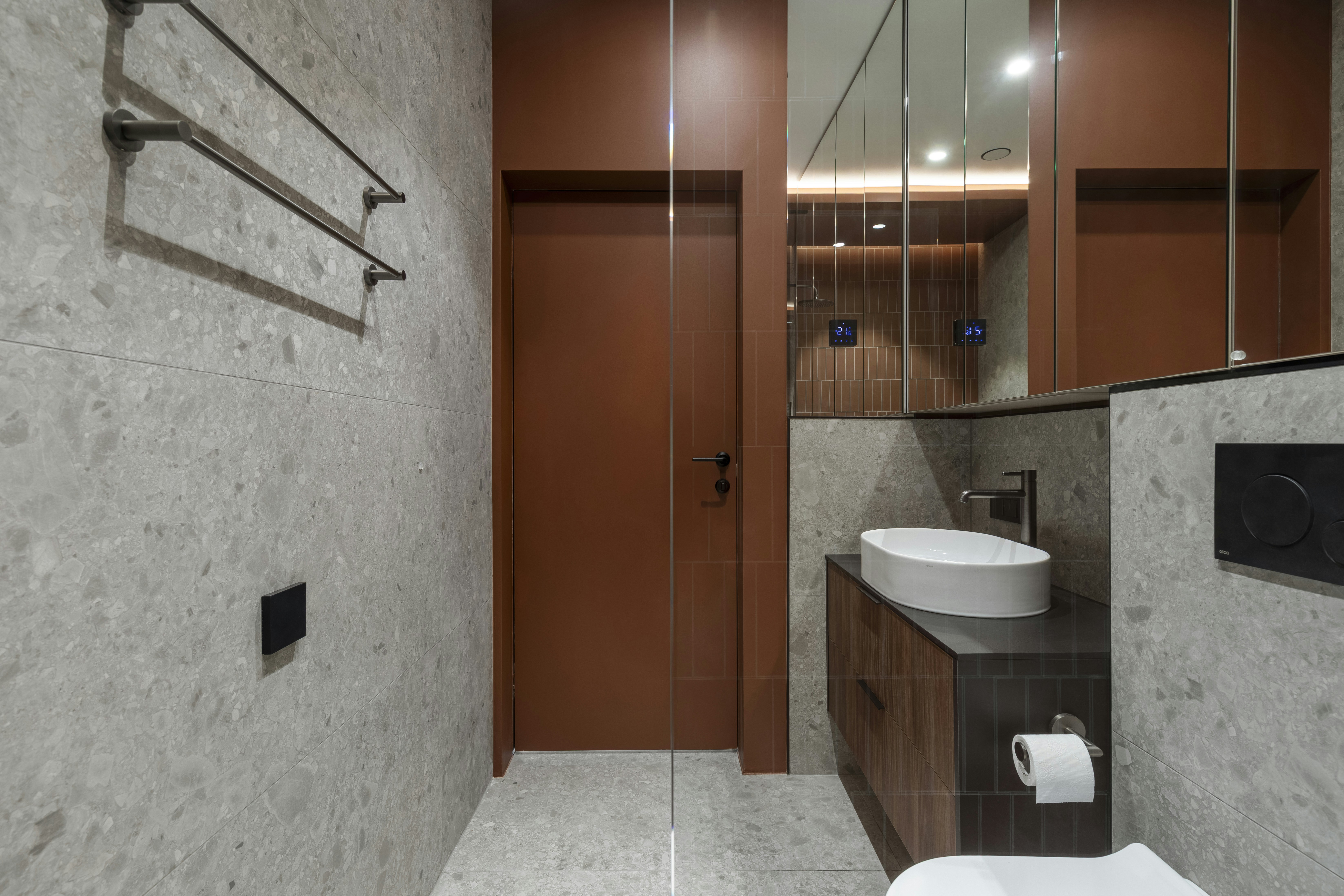 This 35 m² apartment in Vilnius is designed as a compact yet spatially fluid living environment, drawing on Mid-Century modern principles interpreted through a contemporary lens.