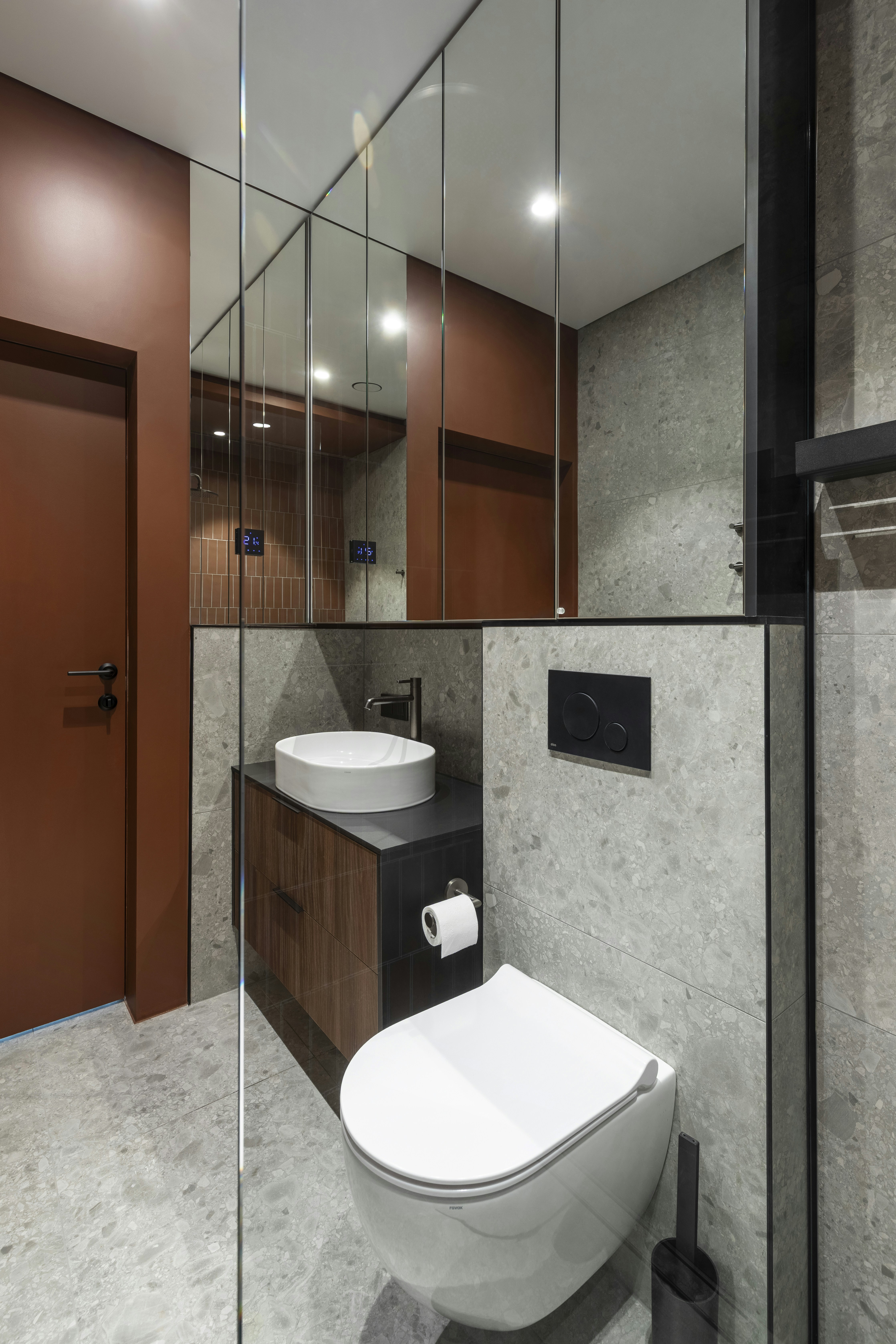 This 35 m² apartment in Vilnius is designed as a compact yet spatially fluid living environment, drawing on Mid-Century modern principles interpreted through a contemporary lens.