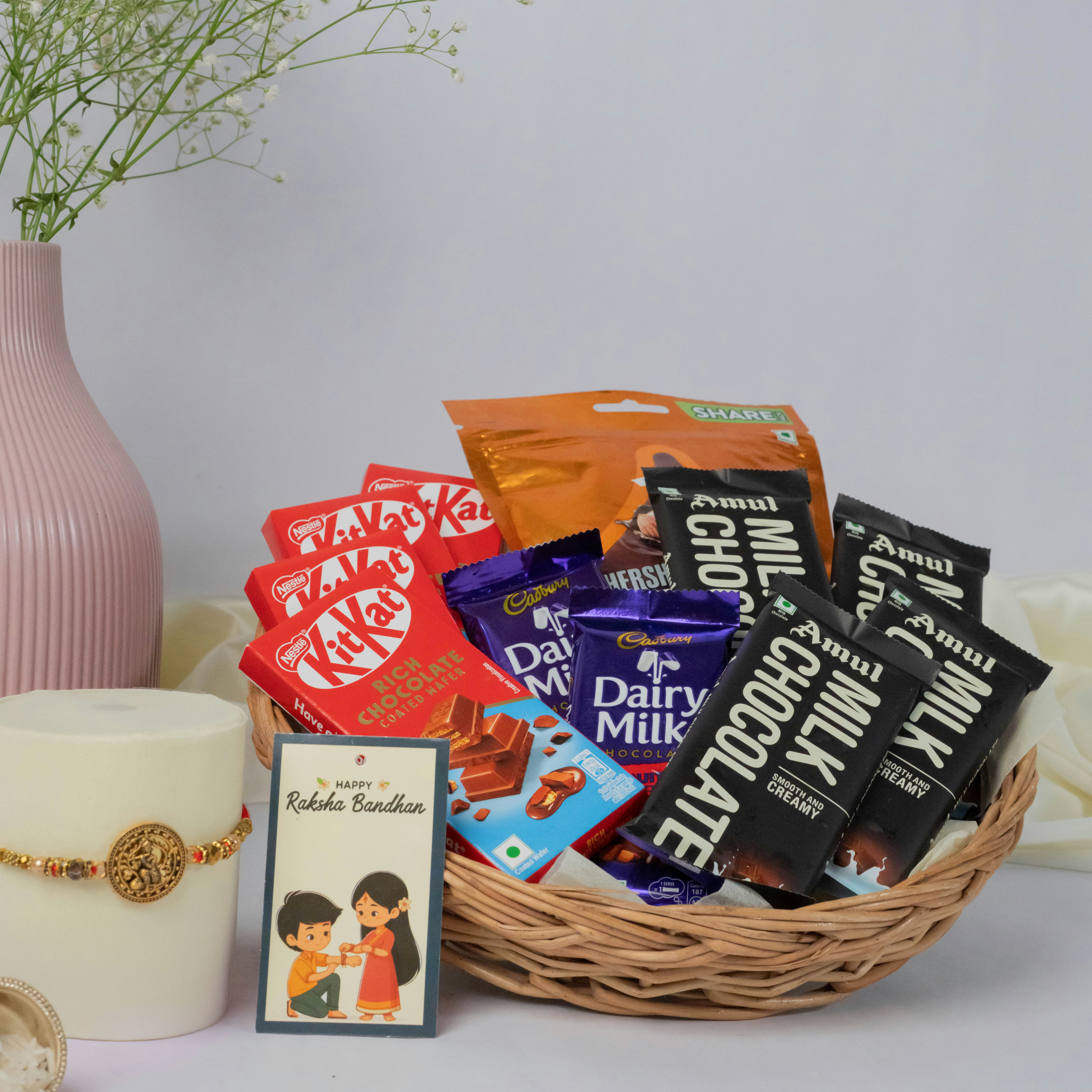 Candy Bouquet of Colors: A Basket of Chocolates and Treats
