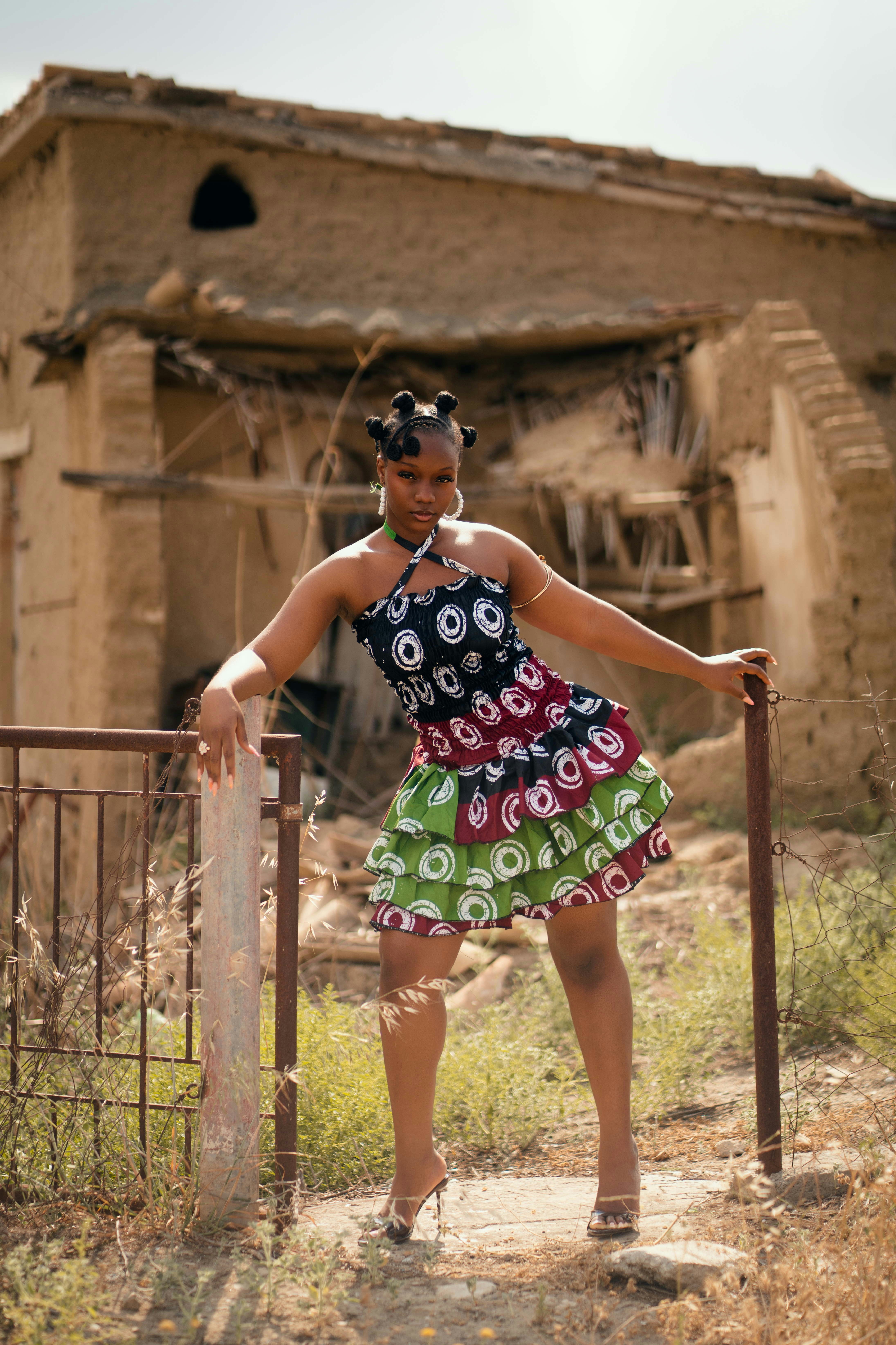 Dance in the Dust: A Bold Portrait in Colorful Oromo-inspired Ensemble