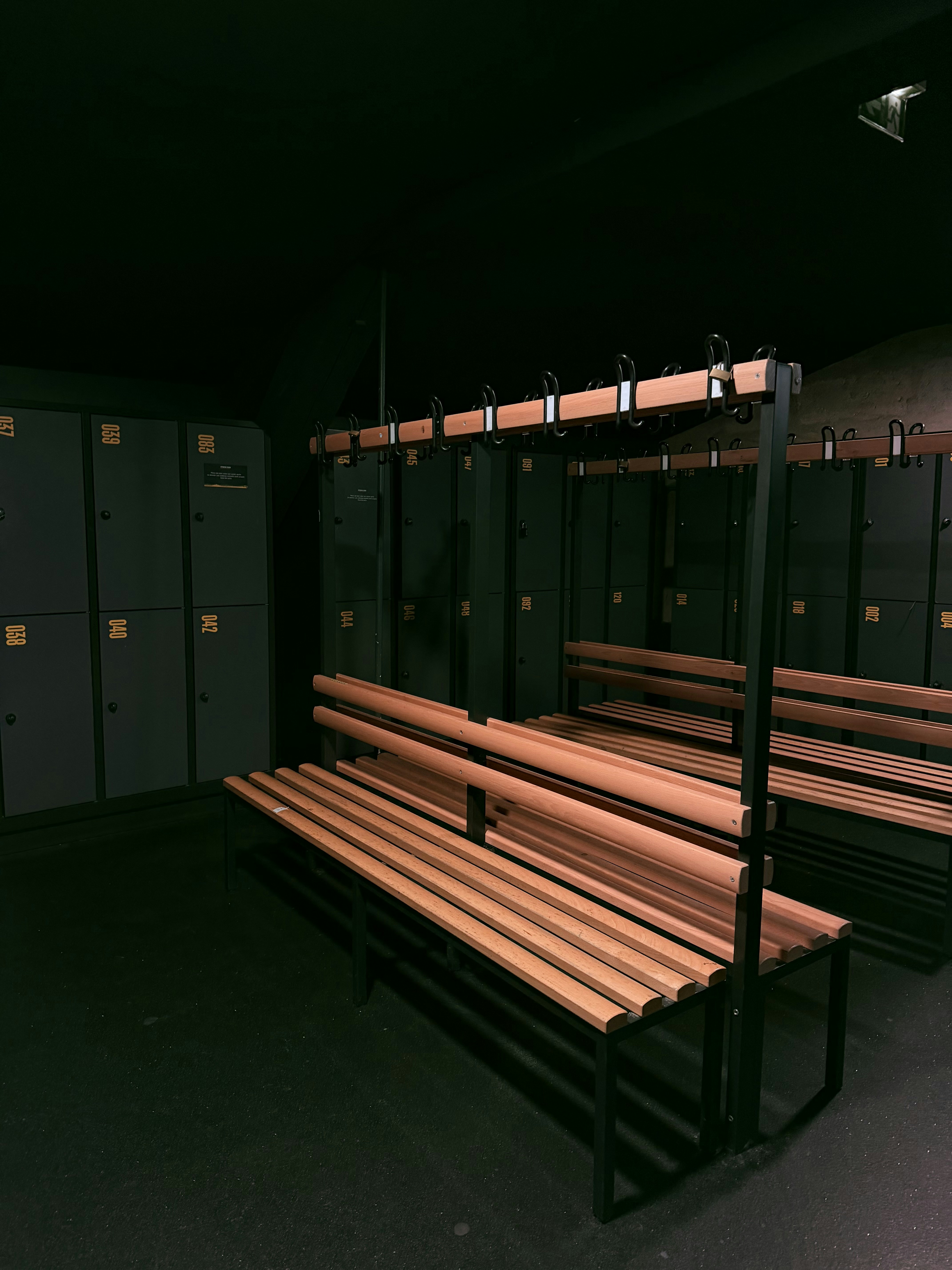 Quiet Locker Room, Timber Benches and Hangers