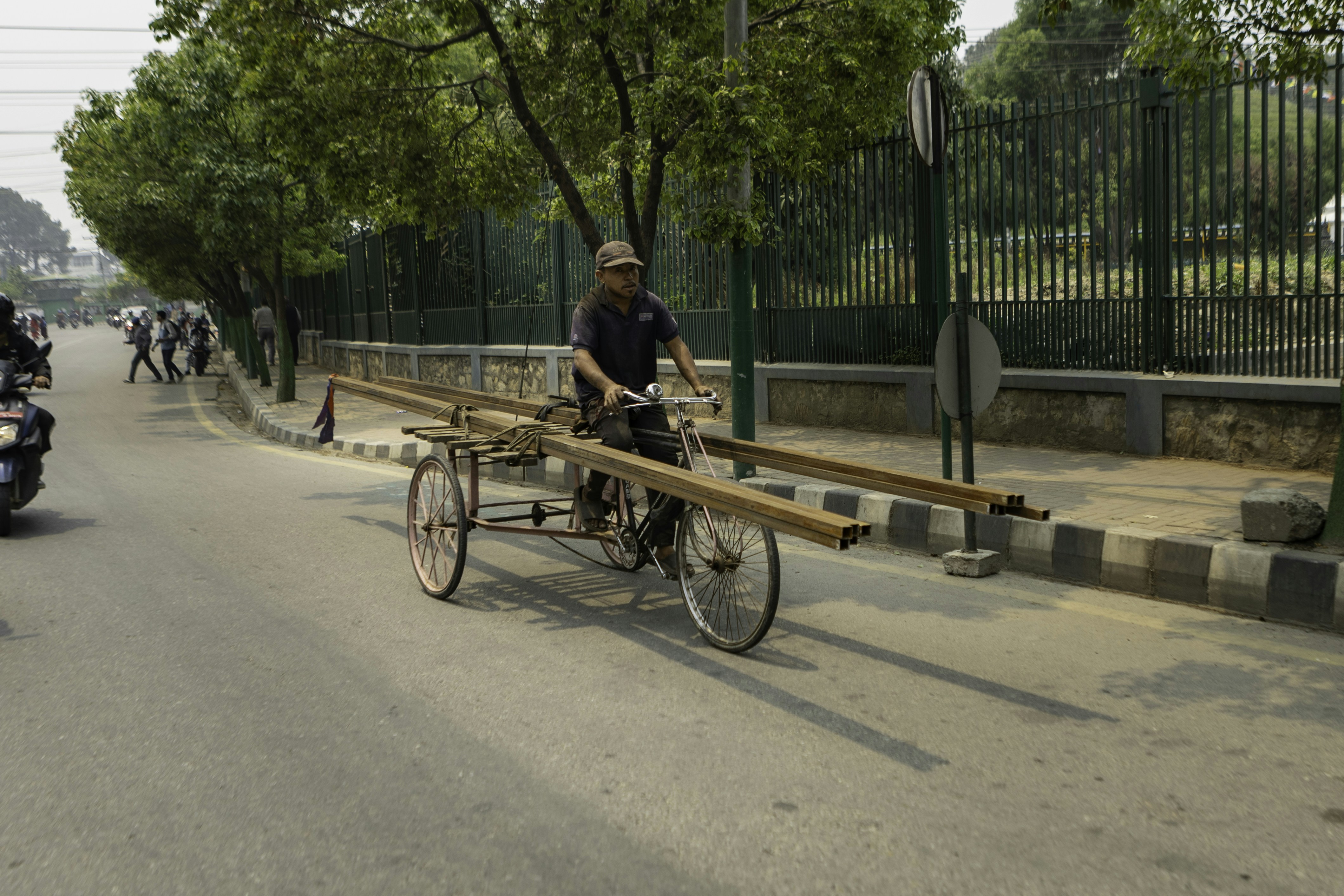 Sunlit Cart on a Quiet Avenue