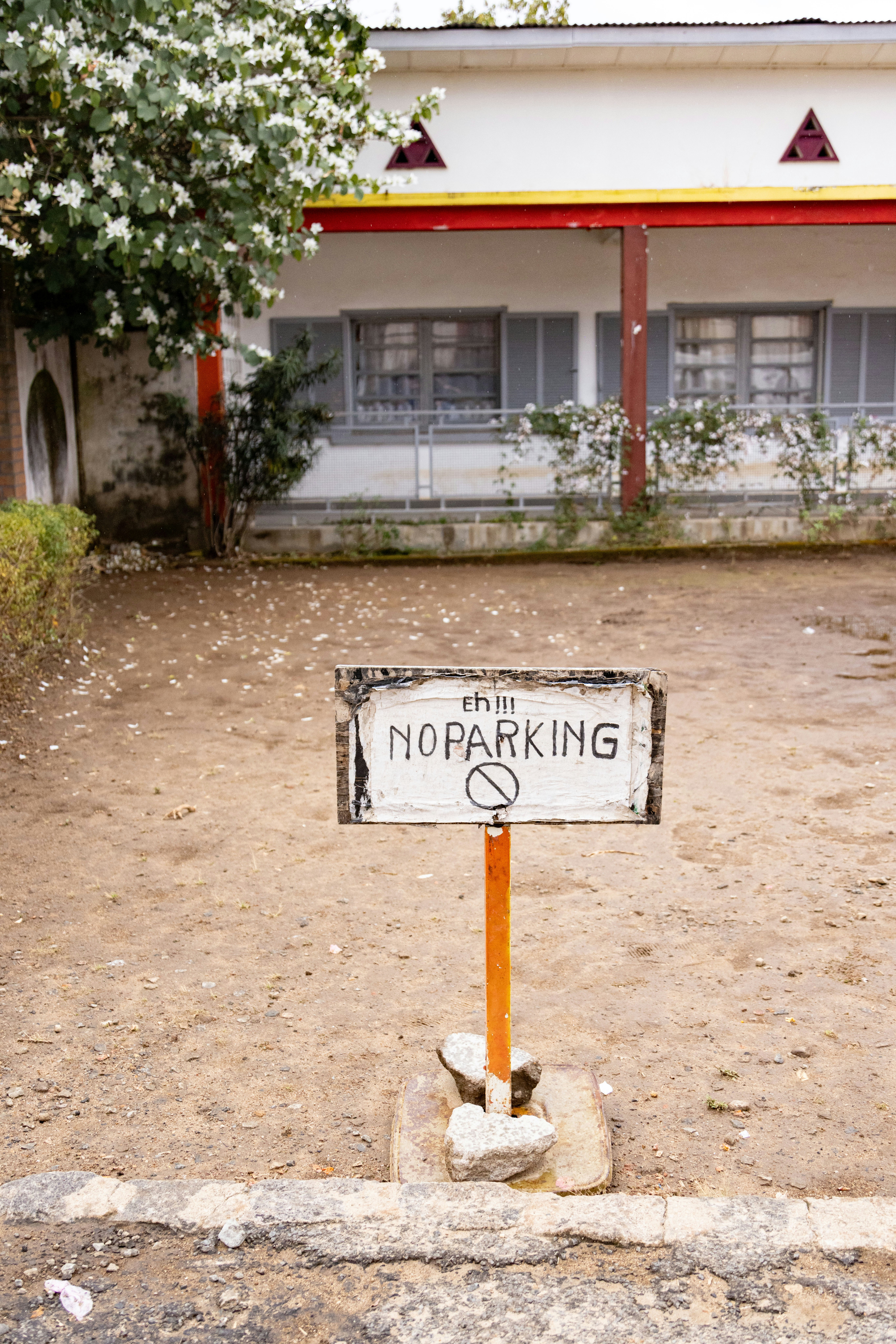 No Parking Sign in a Quiet Compound