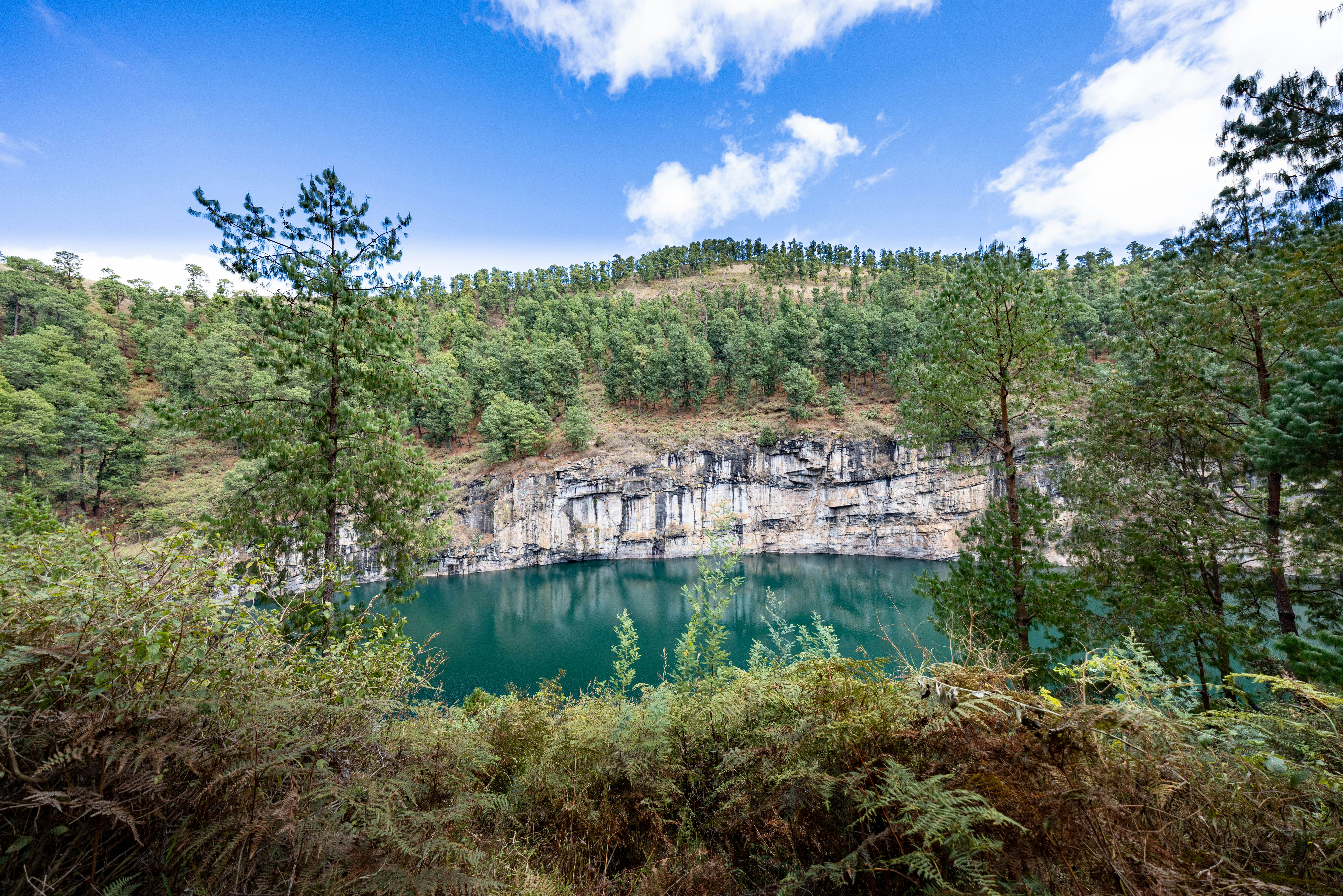 Cliffside Quarry Mirror: Lake Amid Pineceas
