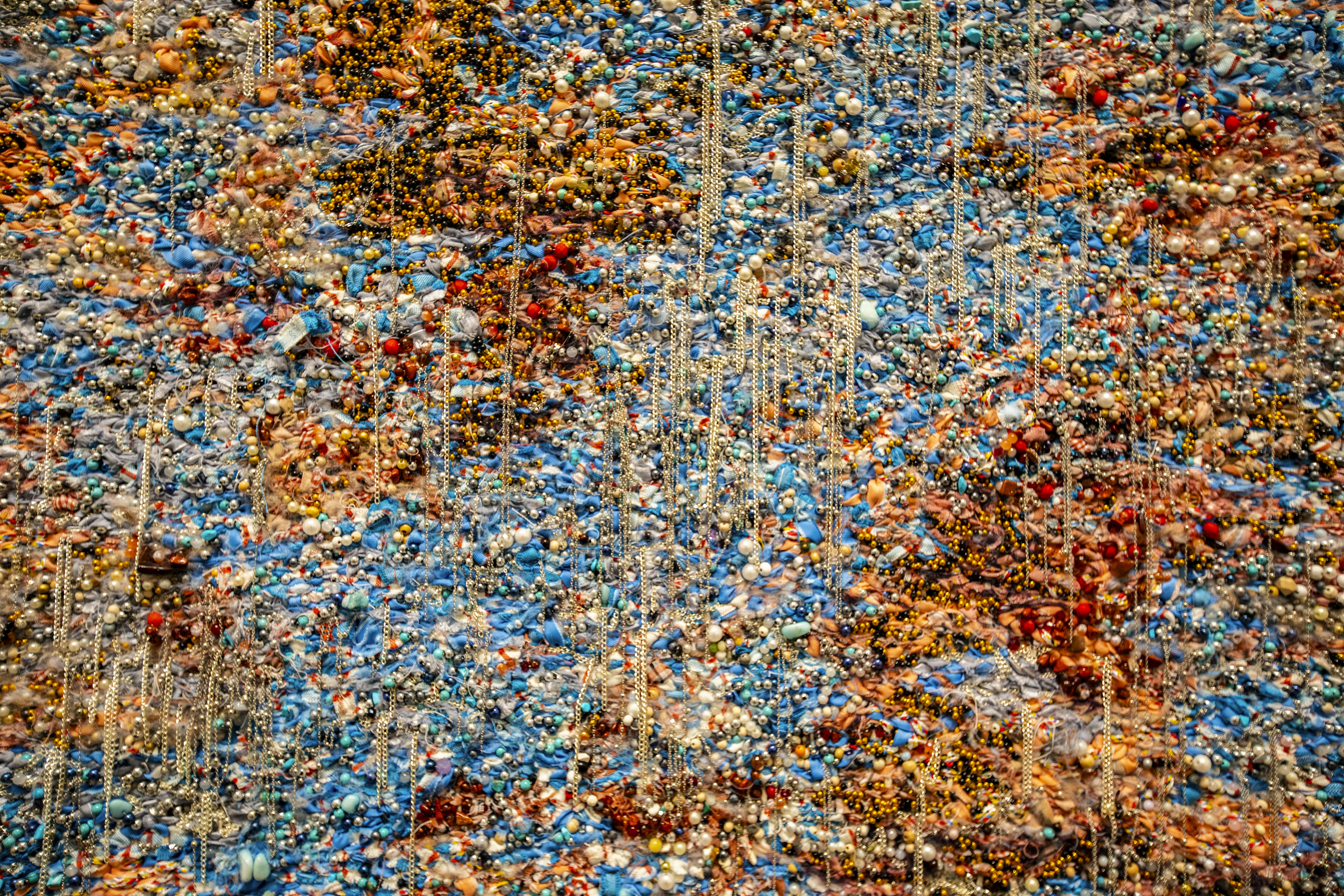 Colorful Abstract Tapestry of Painted Dots and Drips