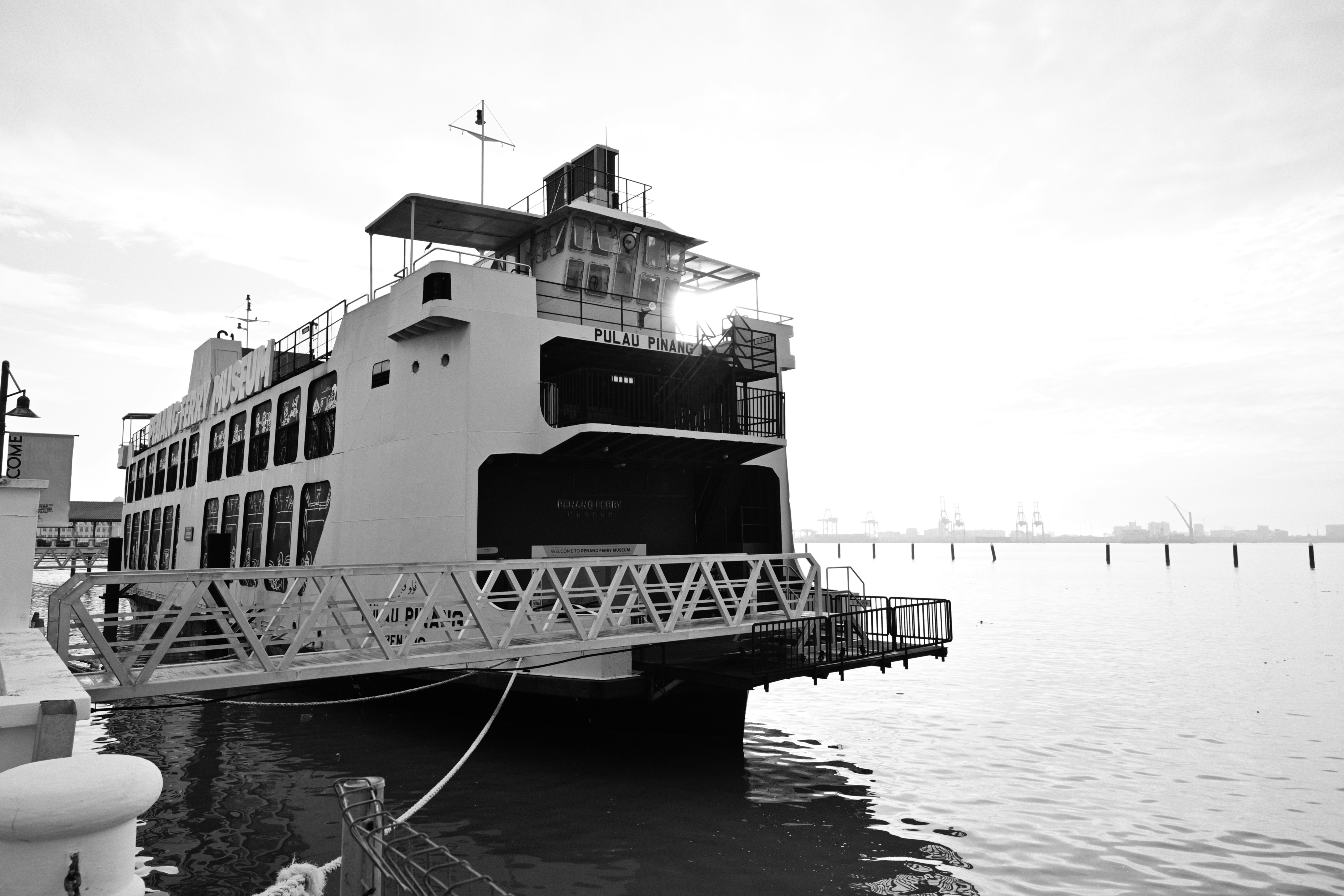 Harbor Ferry at the Distant Wake