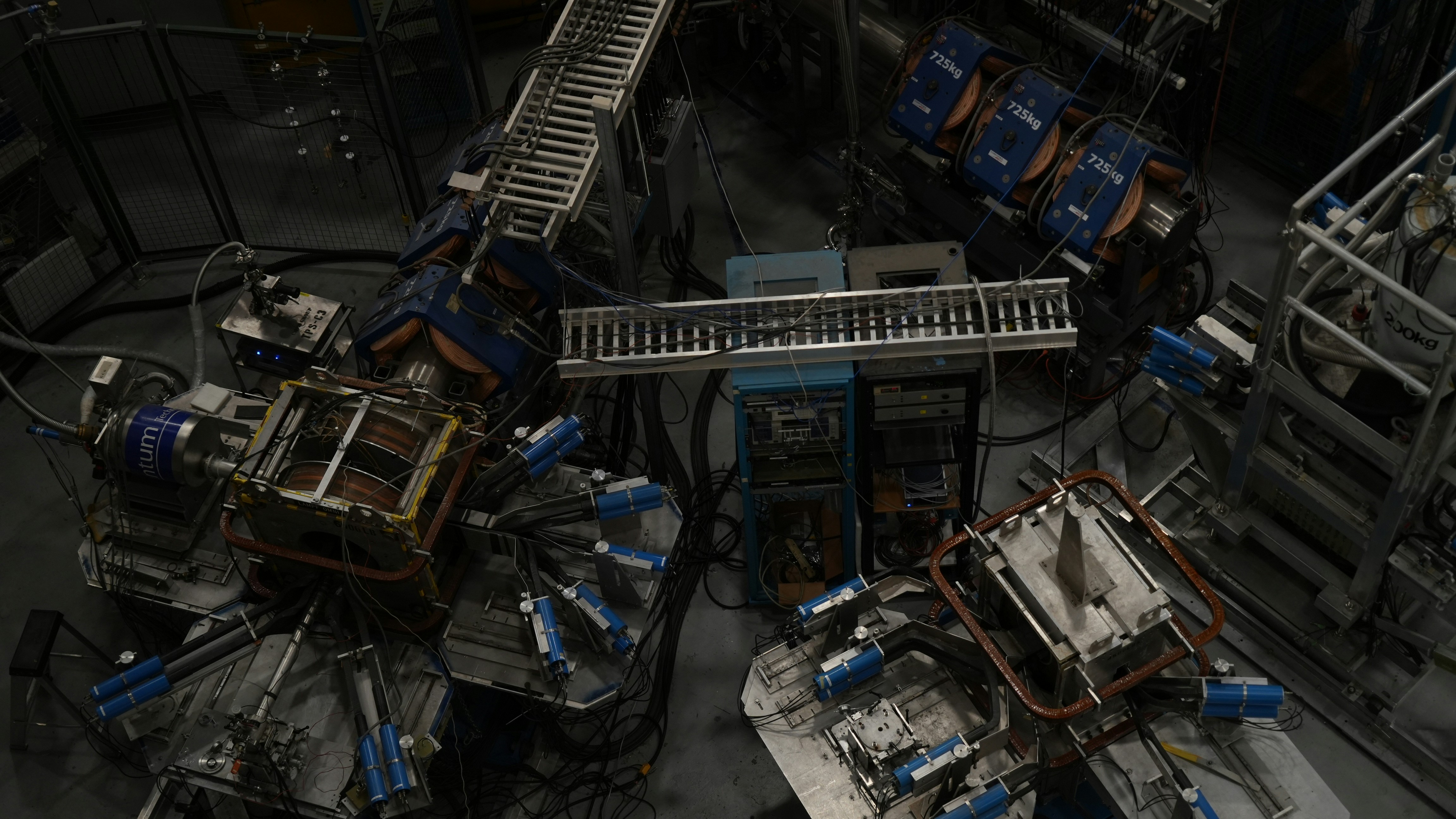 Scientific equipment in an advanced physics research facility at the University of British Columbia in Vancouver, Canada.