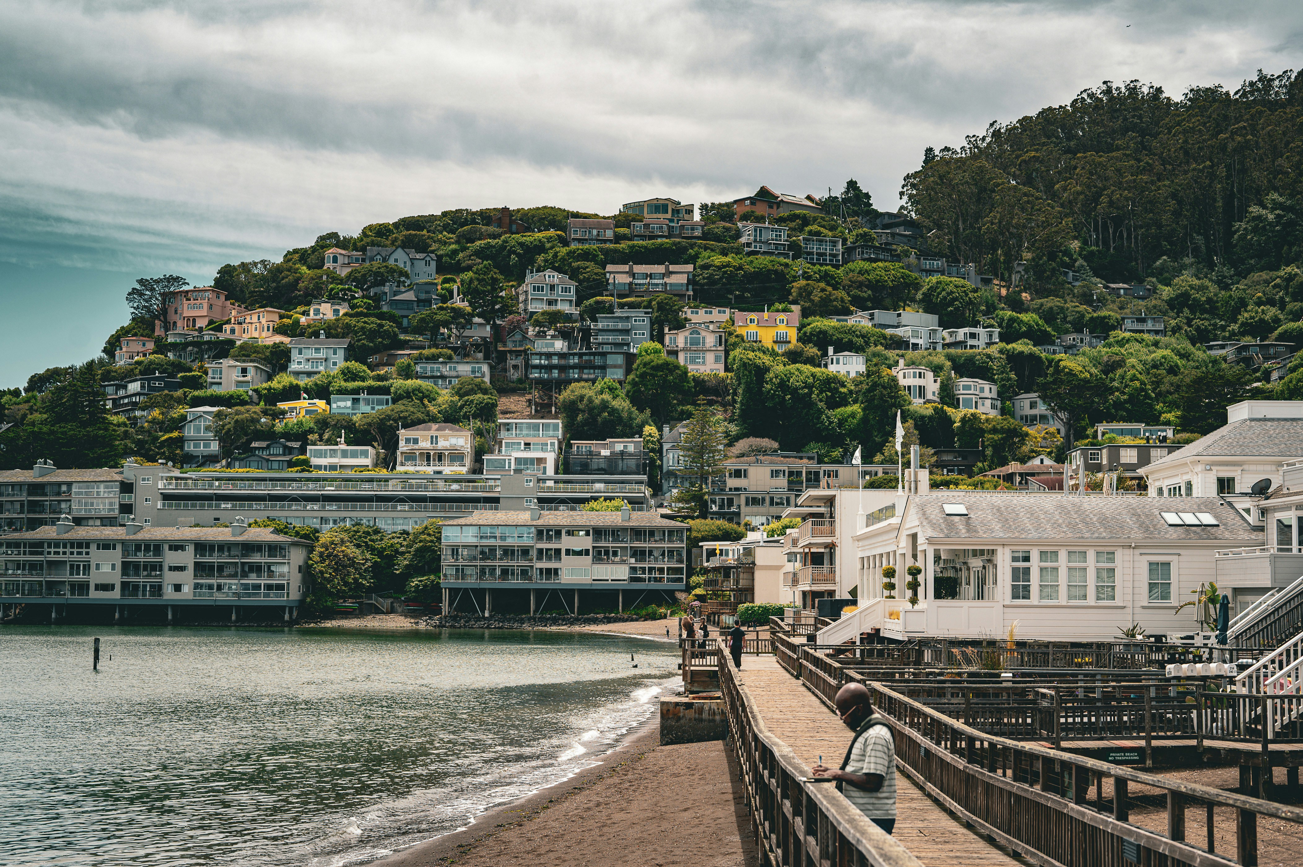 Hillside Village Glimpsed Over the Pier