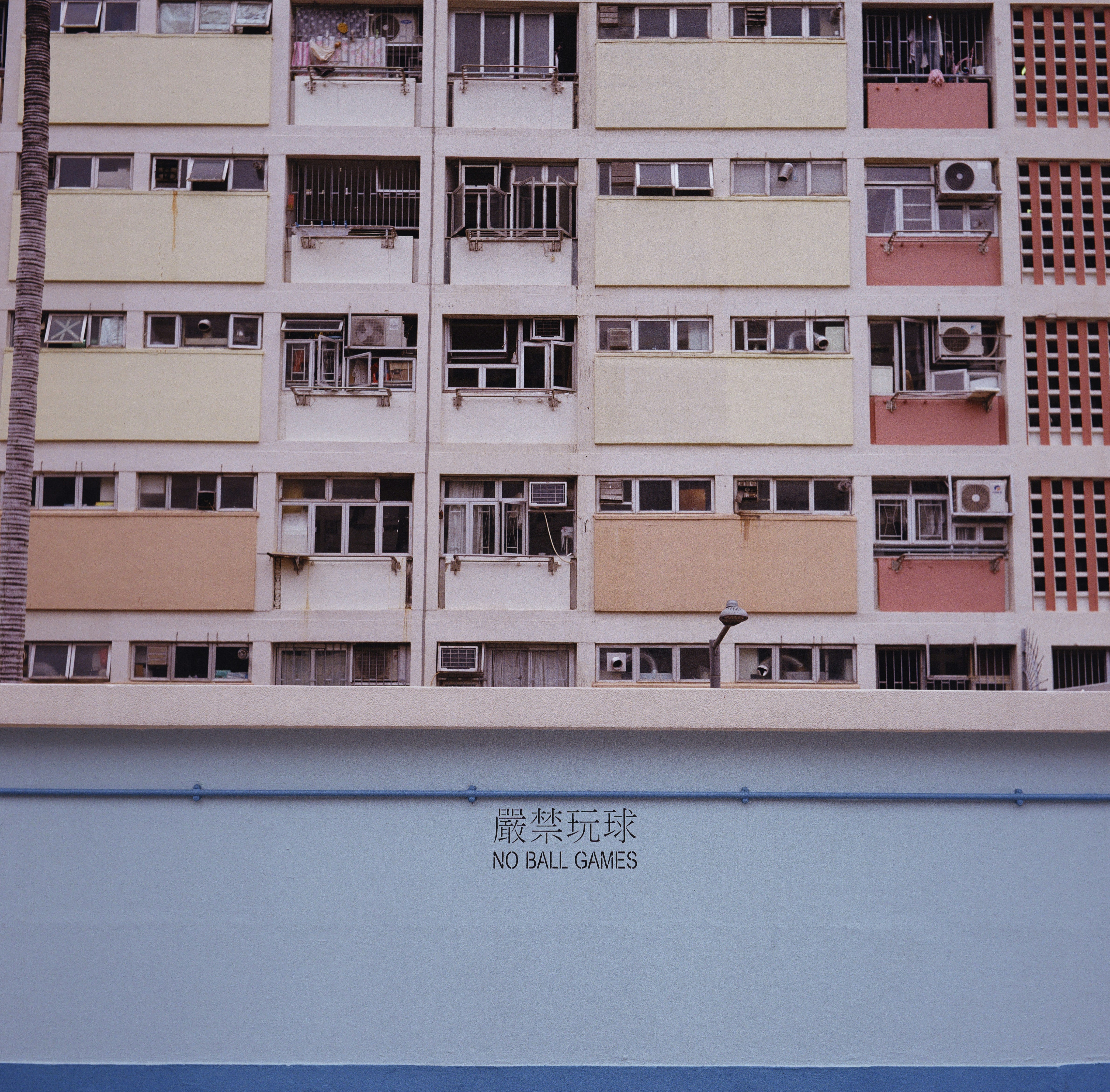 Pastel Facade Echoes: A Quiet City Block of Windows