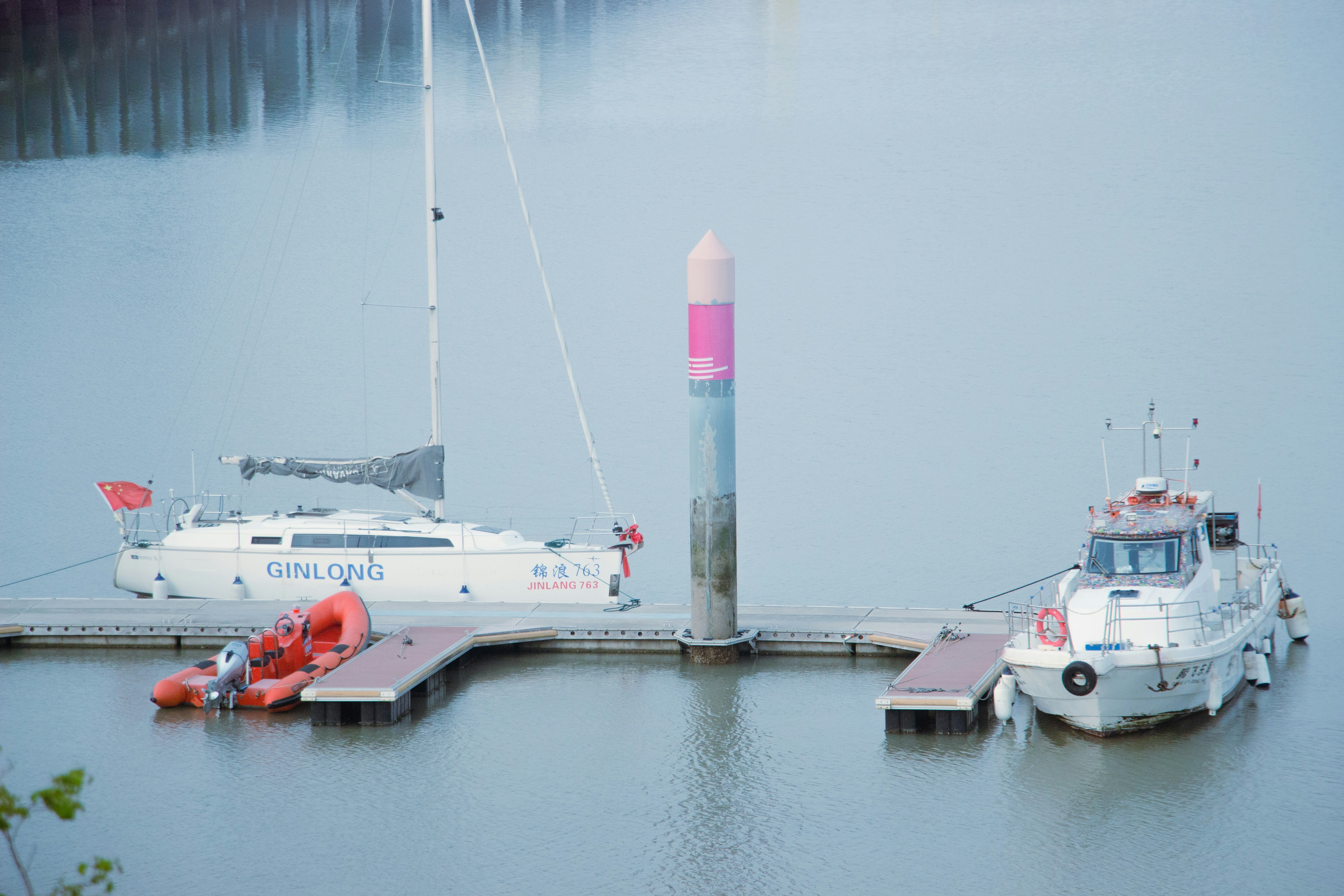 Docked Stillness: A Soft, Misty Morning by the Marina