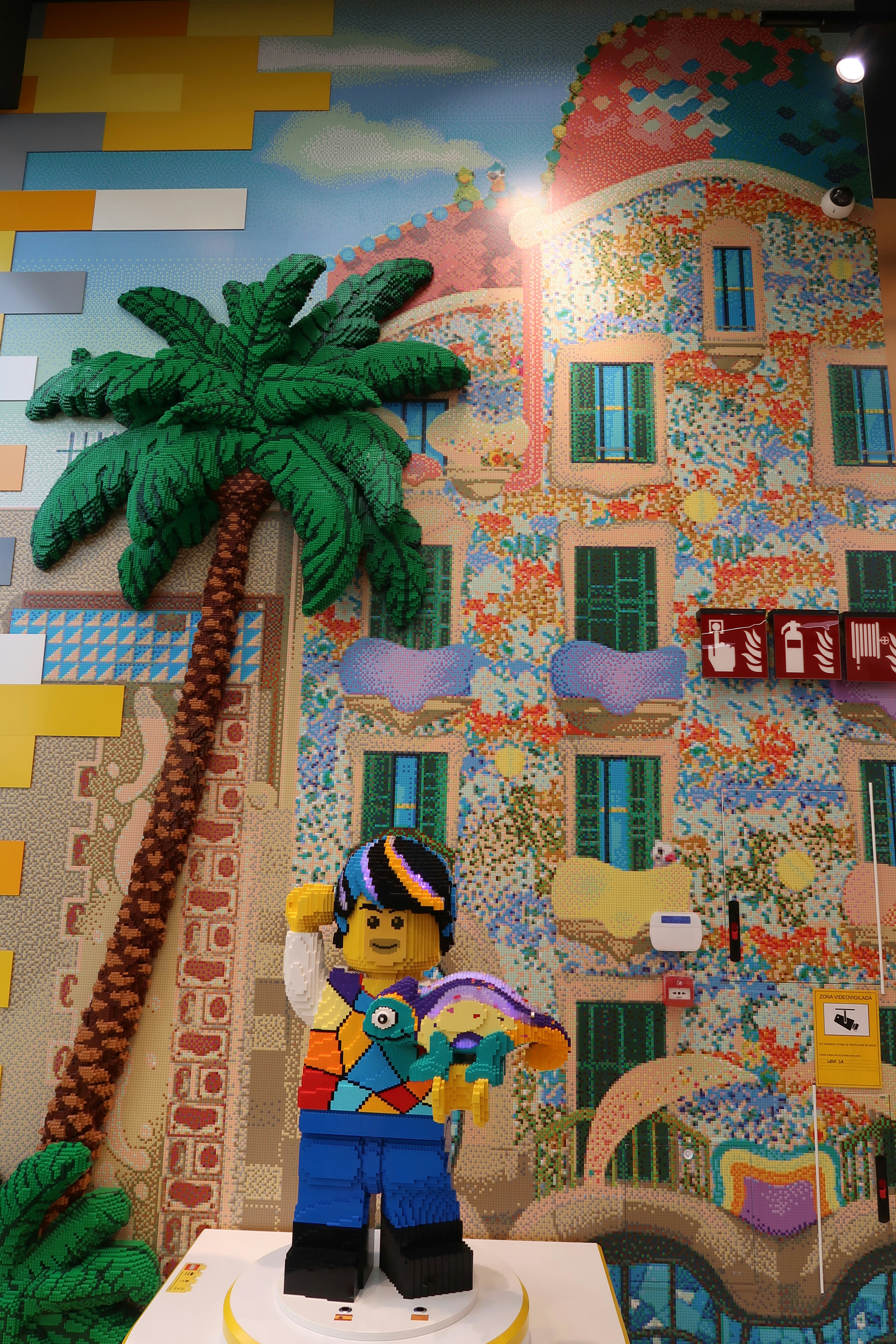 Lego Playland: Colorful Mosaic Facade and Cheerful Figure