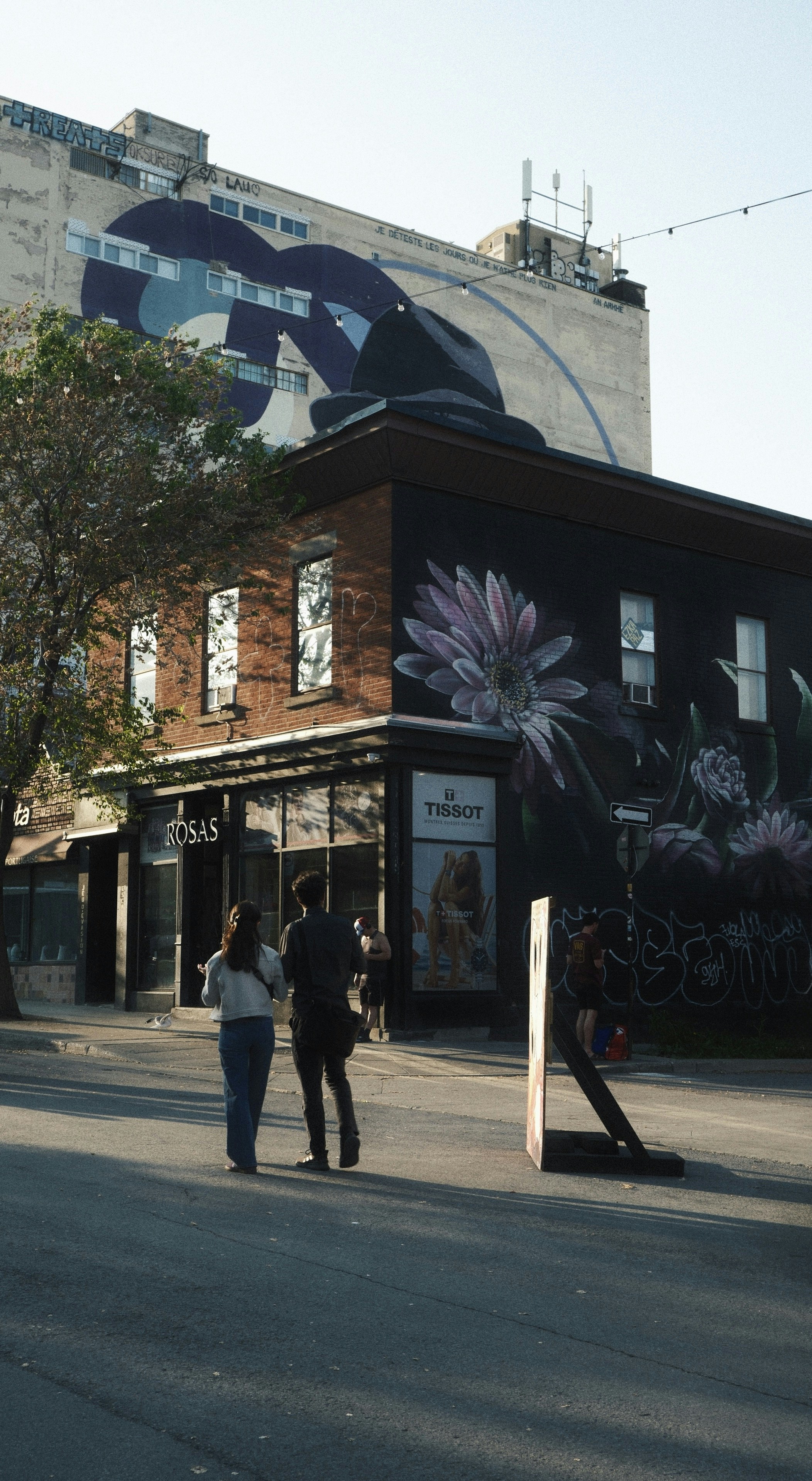Urban Portrait in Front of a Floral Fresco