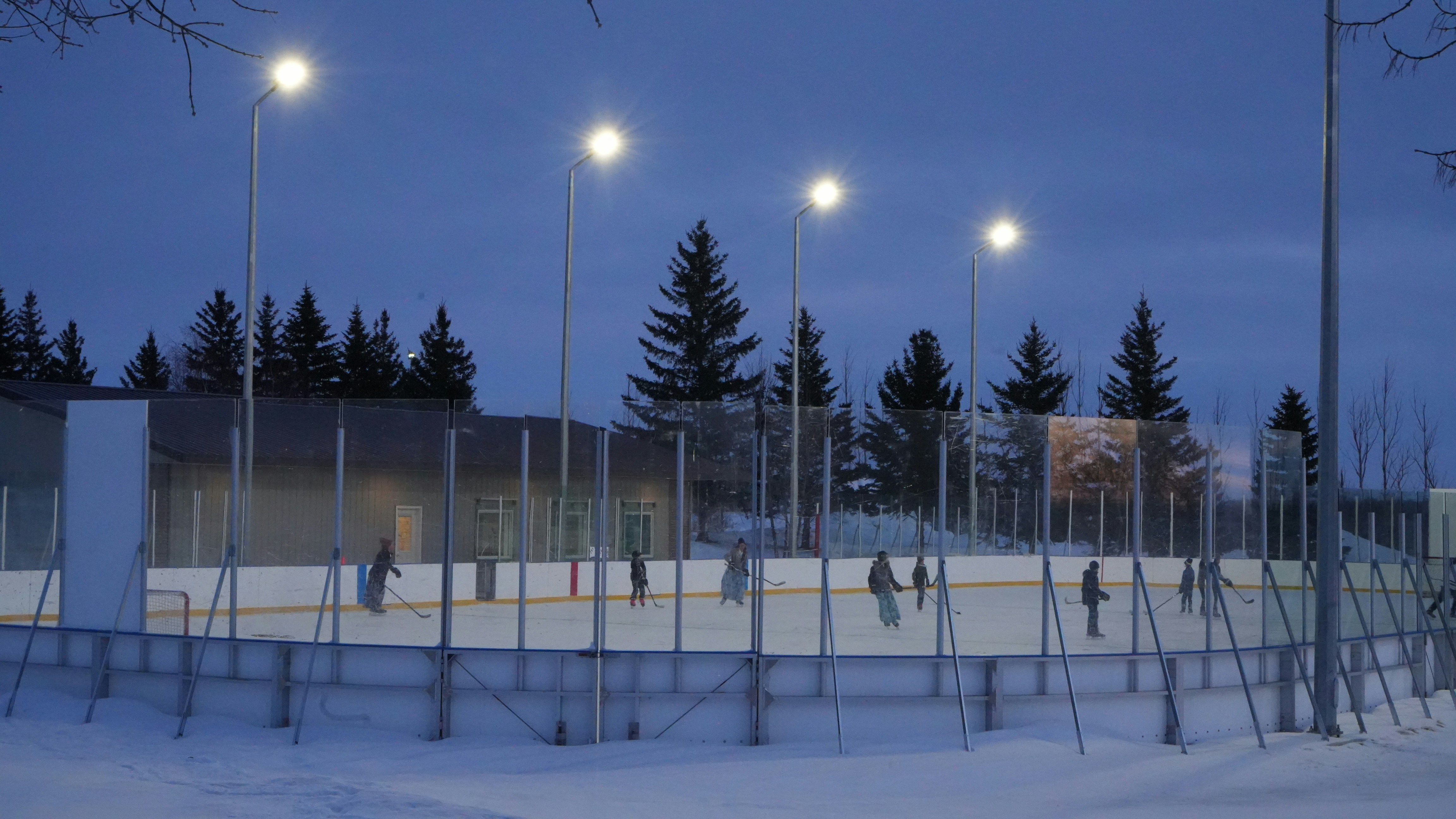 Evening Ice Under Artificial Stars