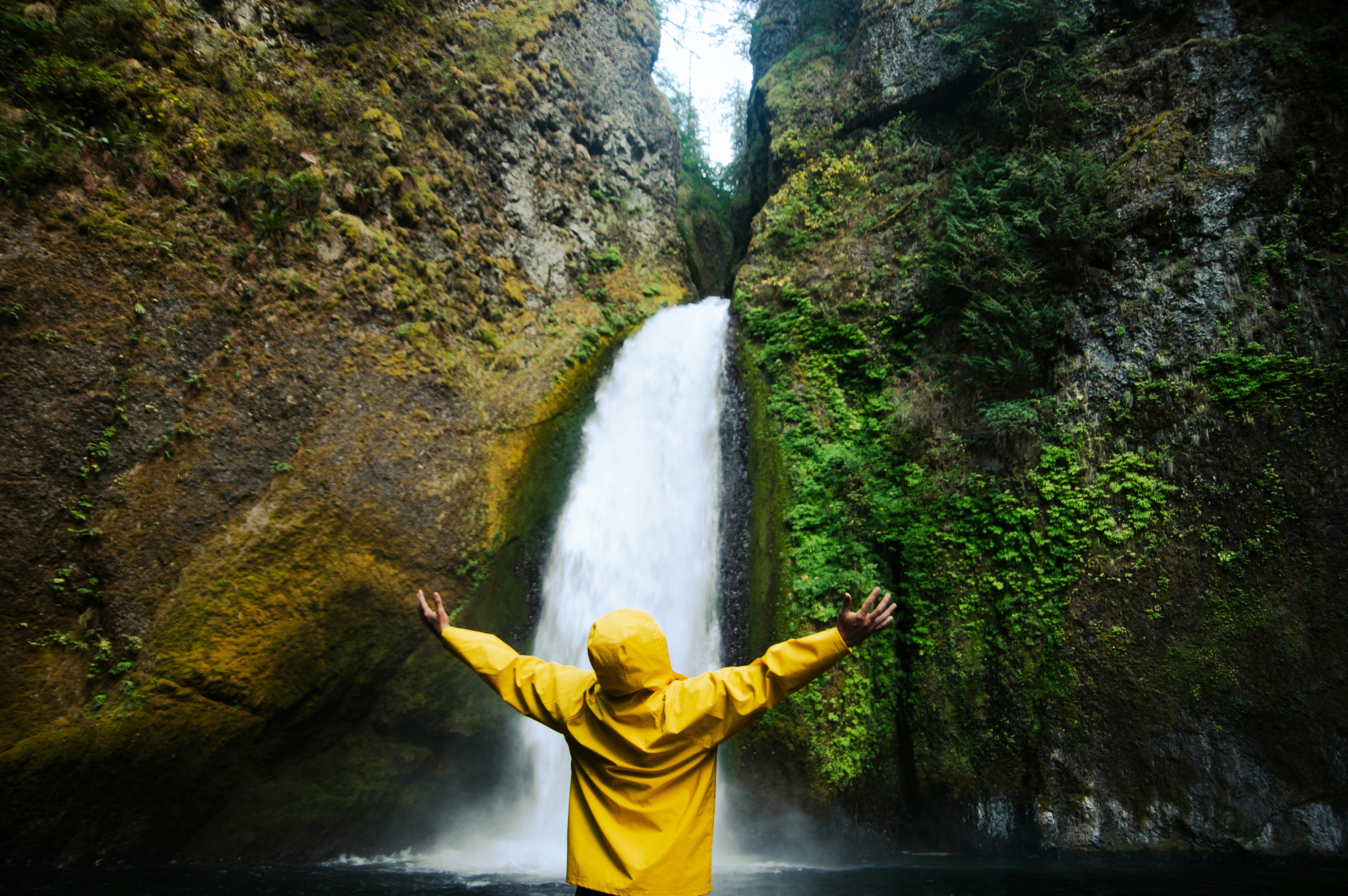 Yellow-robed Freedom at the Canyon Falls