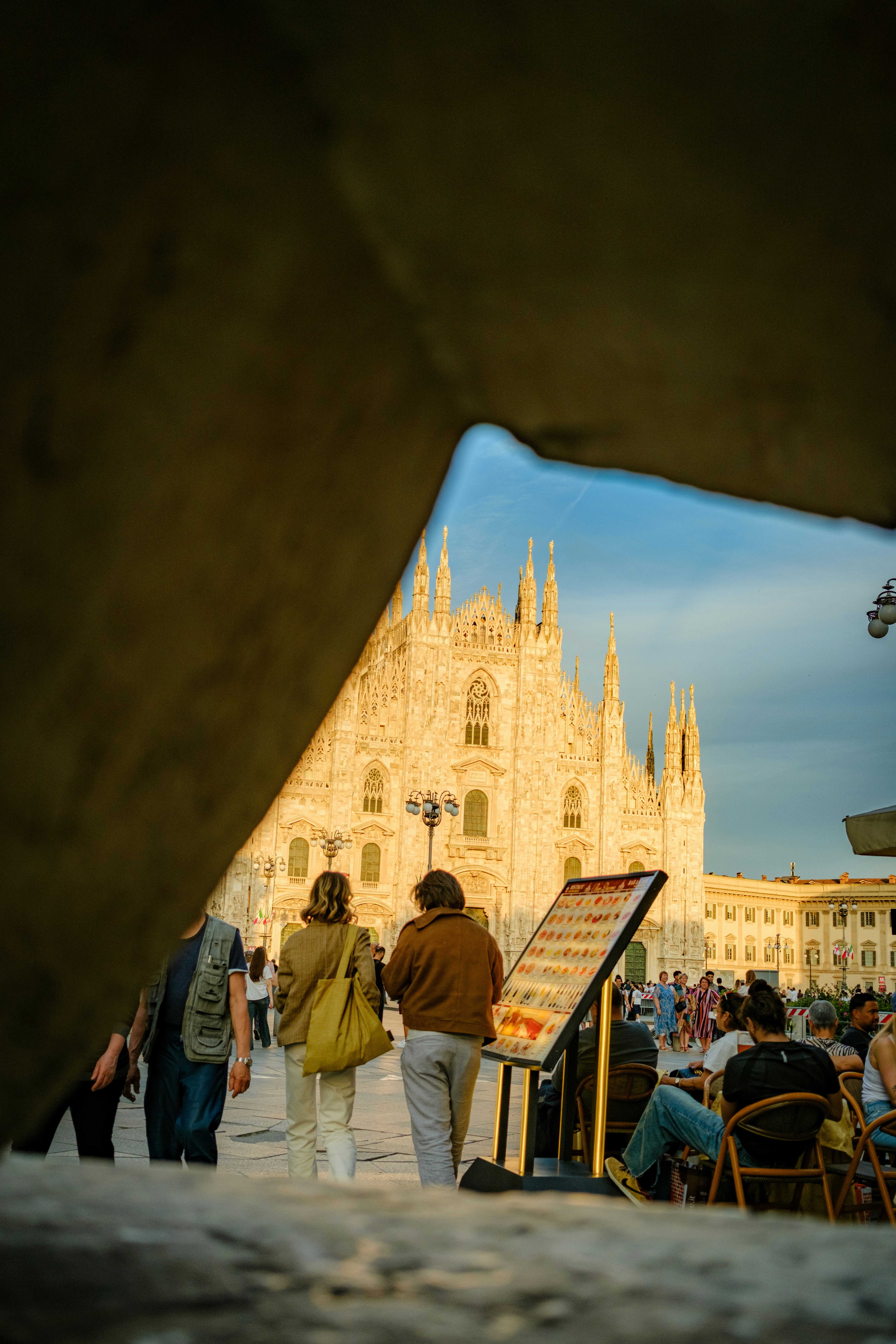 Golden Cathedral Framed by a Cave Arch