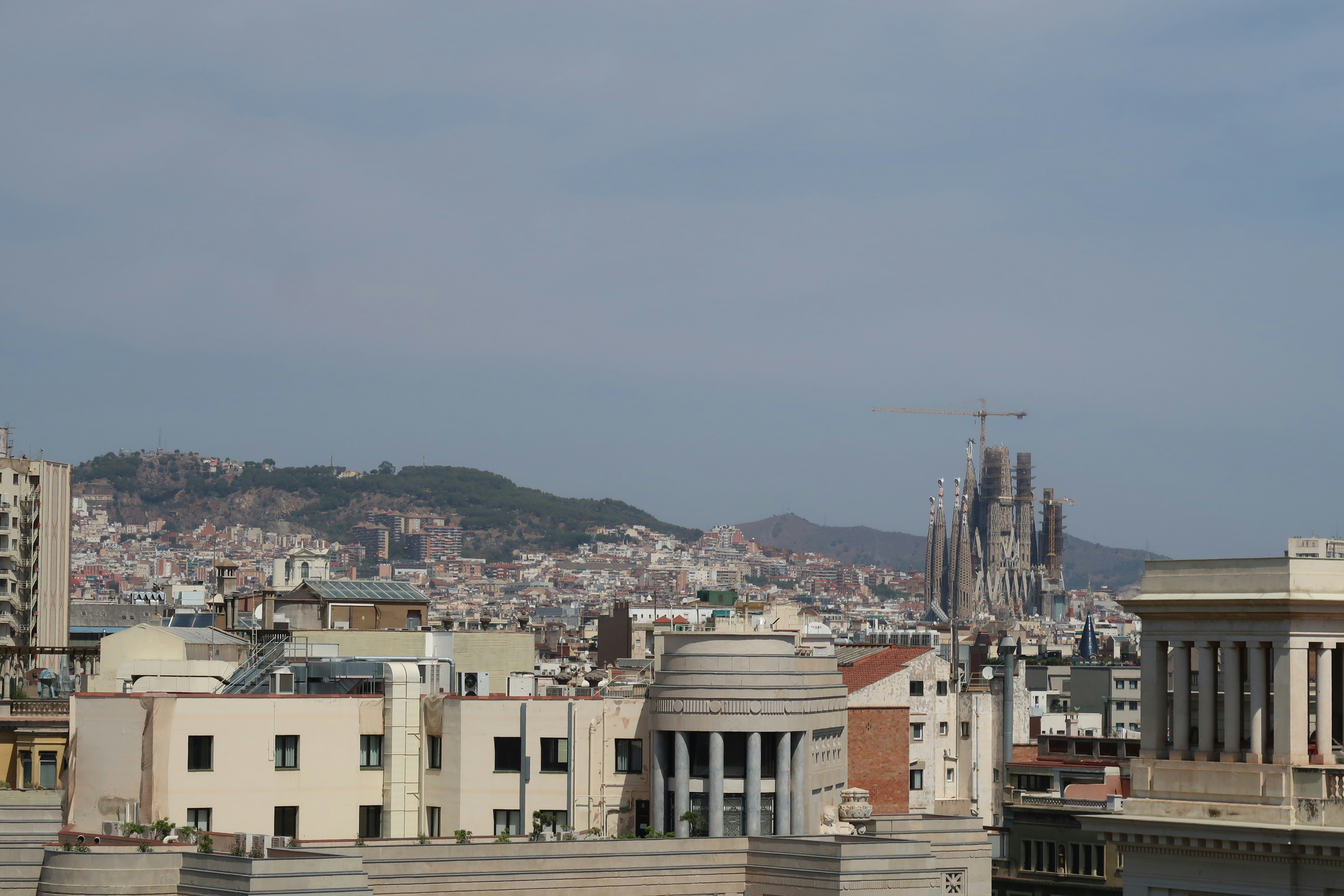 Rooftop Mosaic: Cathedral Silhouette Across a Mediterranean City