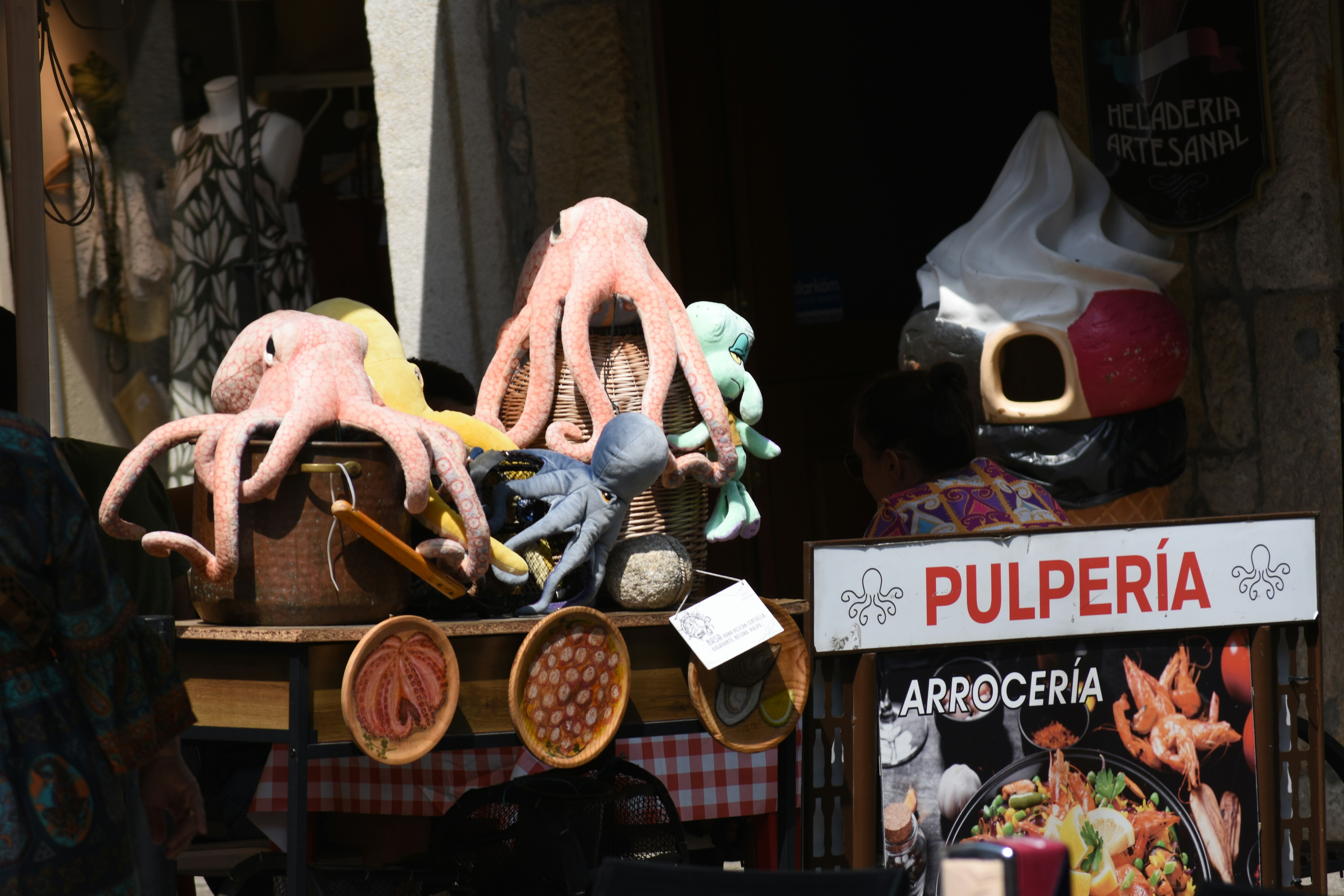 Whimsical Display of Sea-Creature Plushies Framing a Market Stall