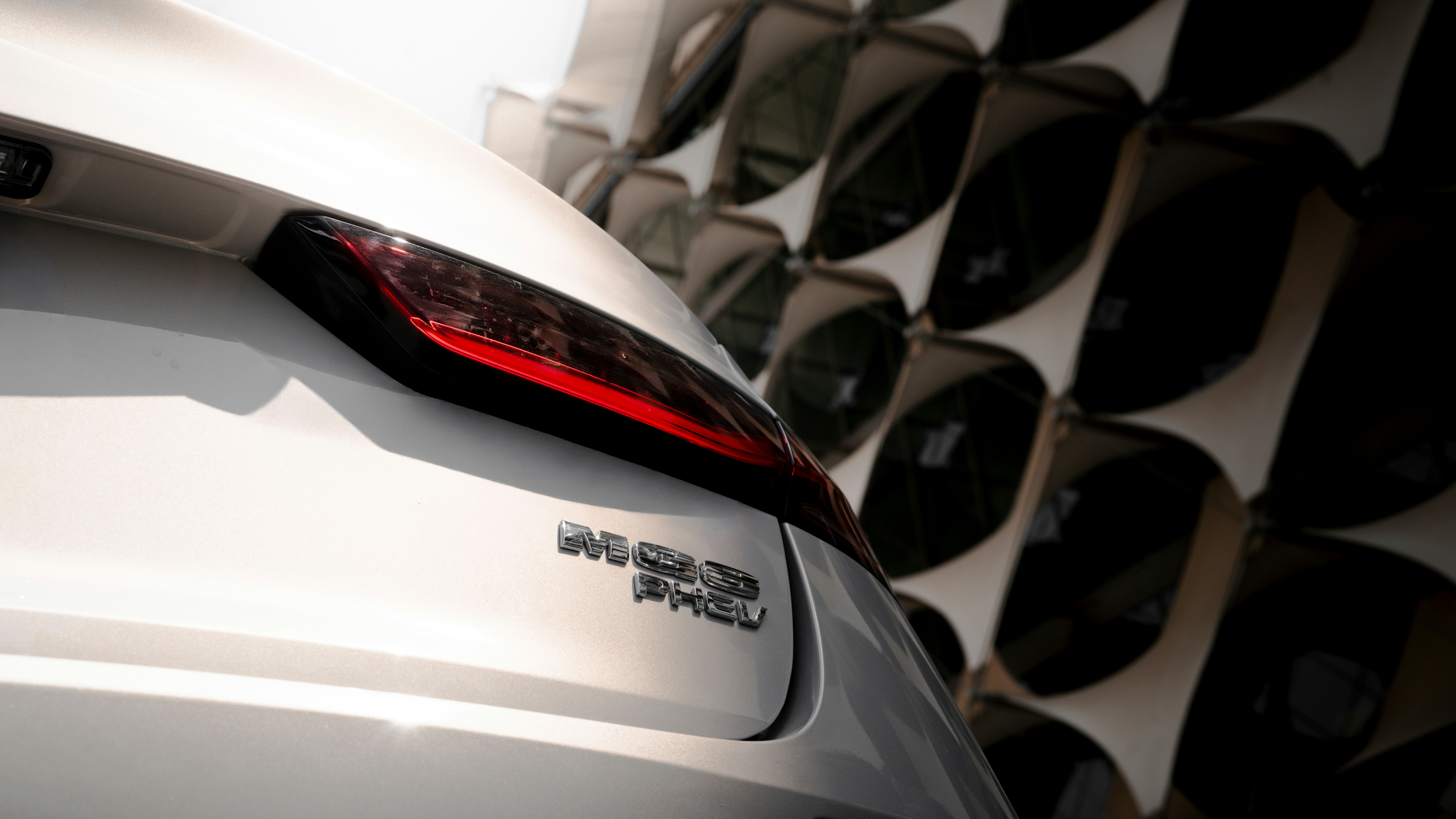 Tail Light Sonata: A White Sedans Quiet Edge Under Industrial Shading