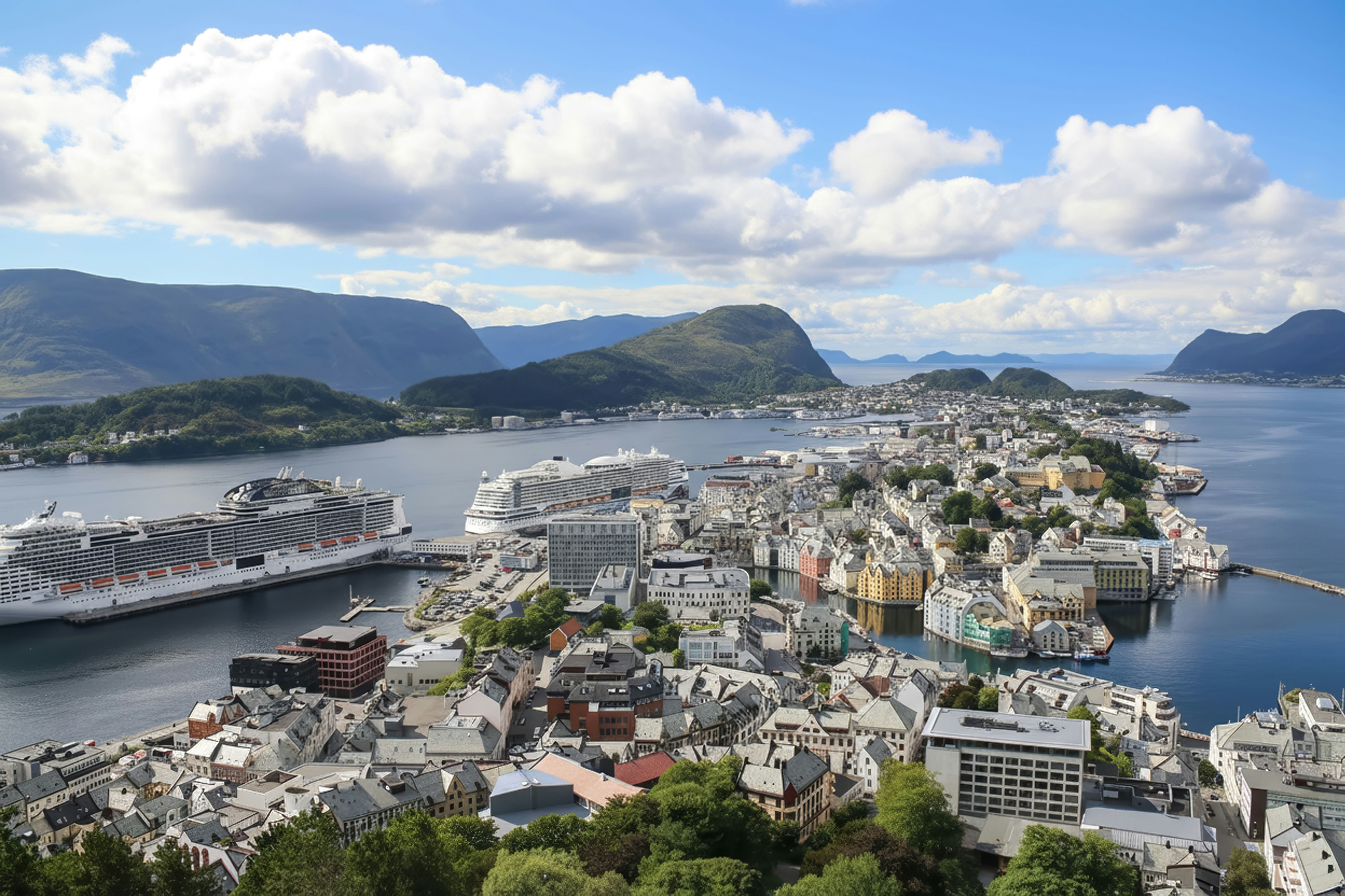 Harbored Horizon: A Norwegian Coastal Panorama