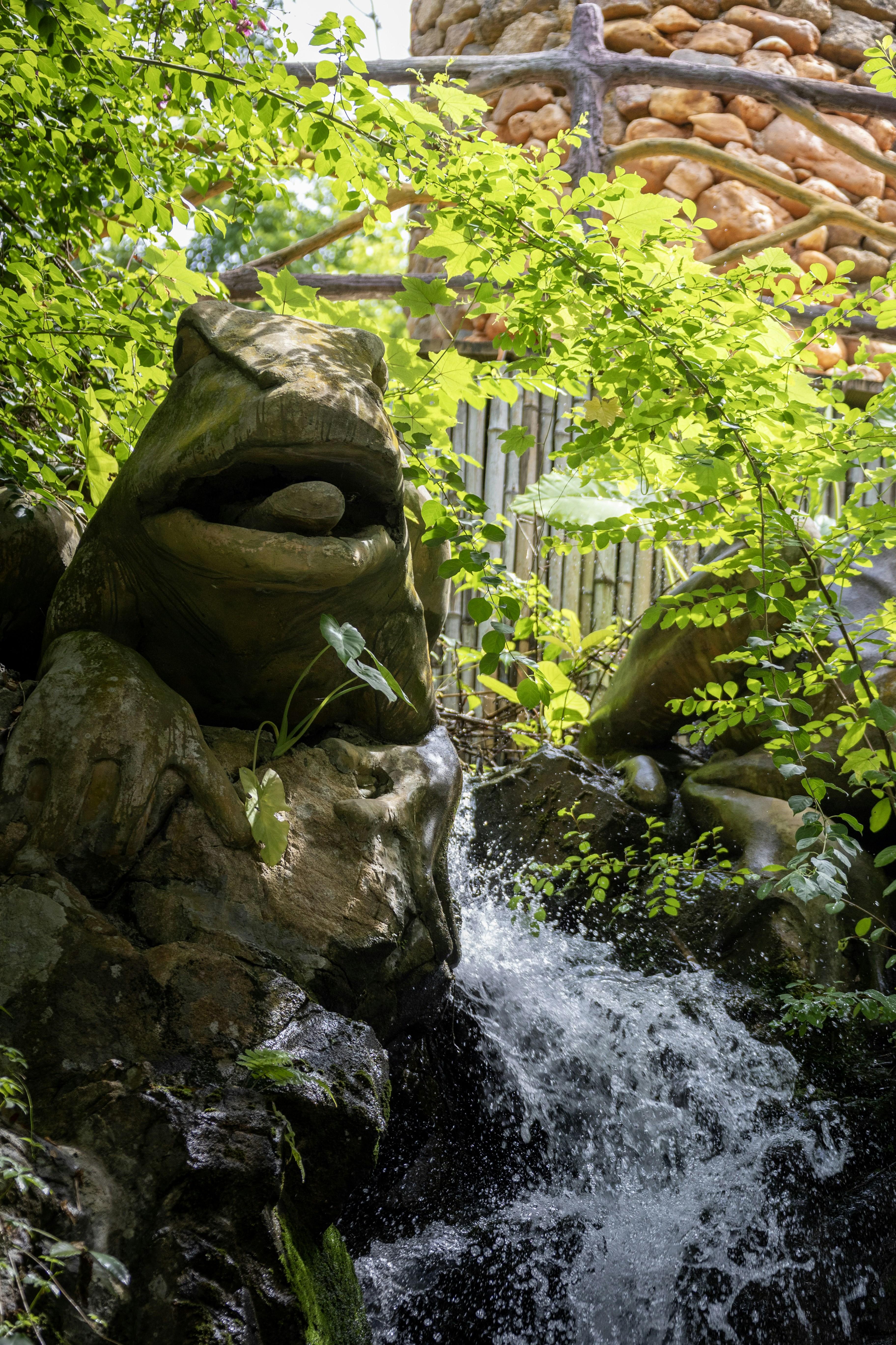 Stone Frog by the Cascading Garden