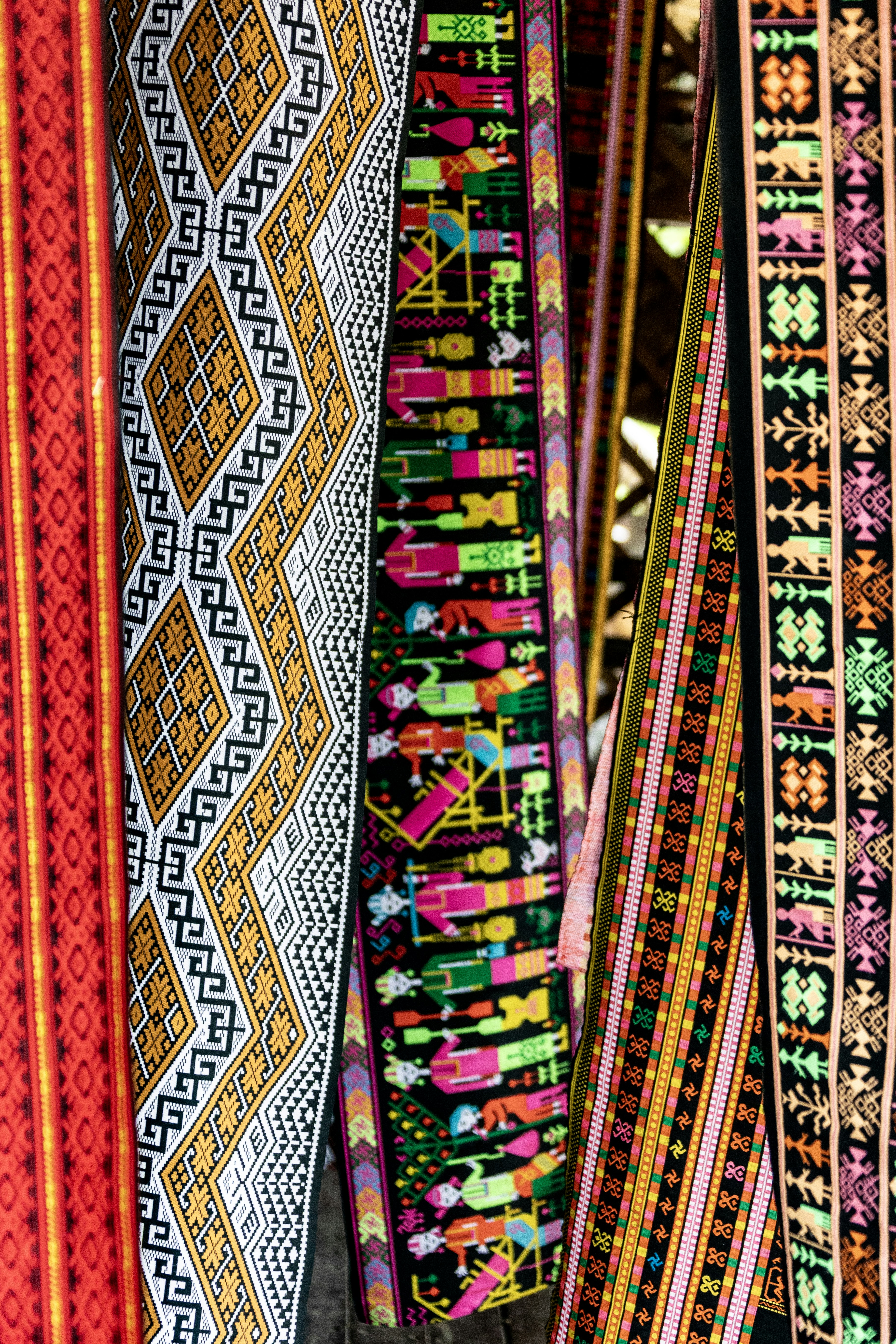 Threads of Color: A Corridor of Embroidered Patterns