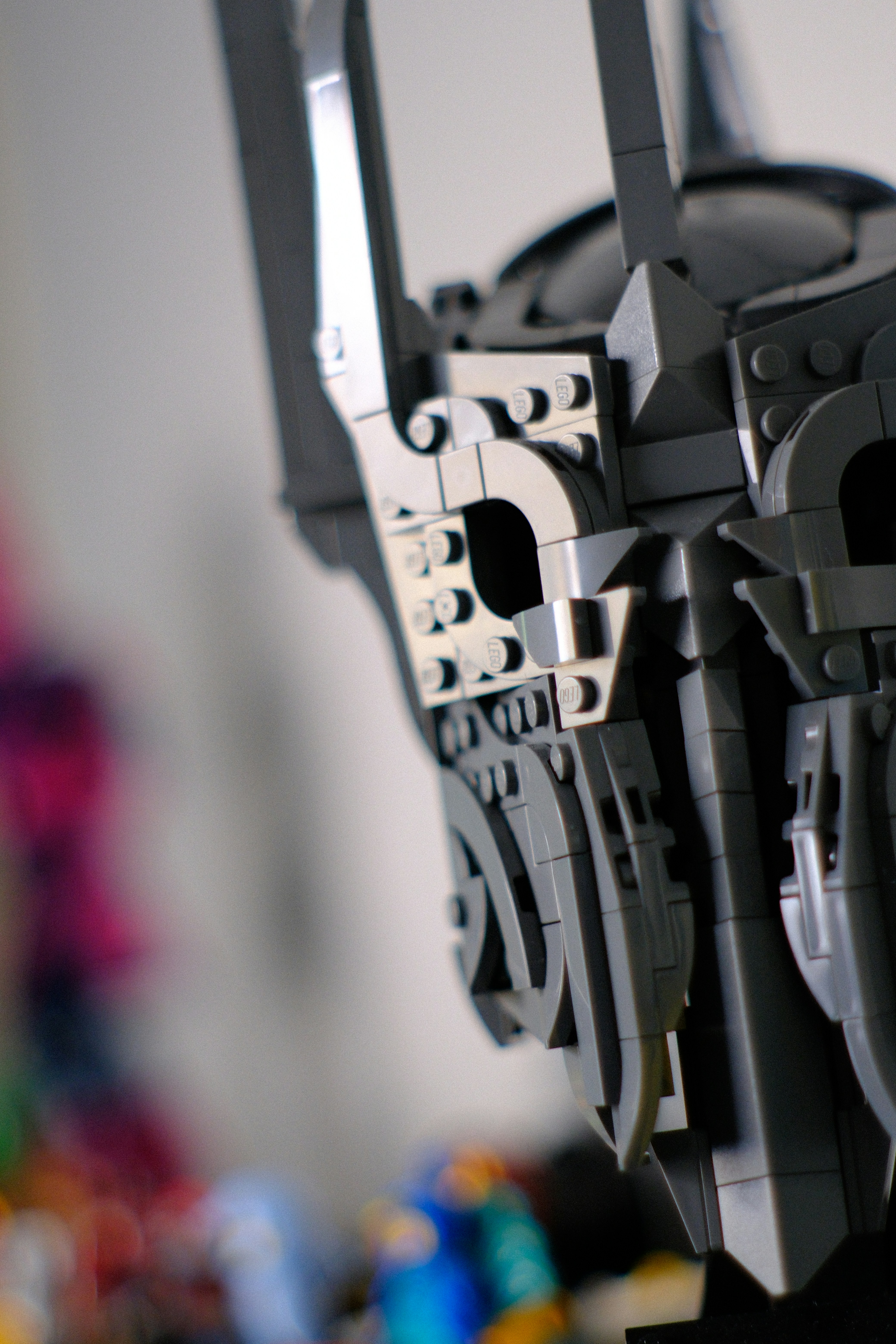 Lego Machinery: A Close-Up of Interlocking Steel-gray Bricks and Gears