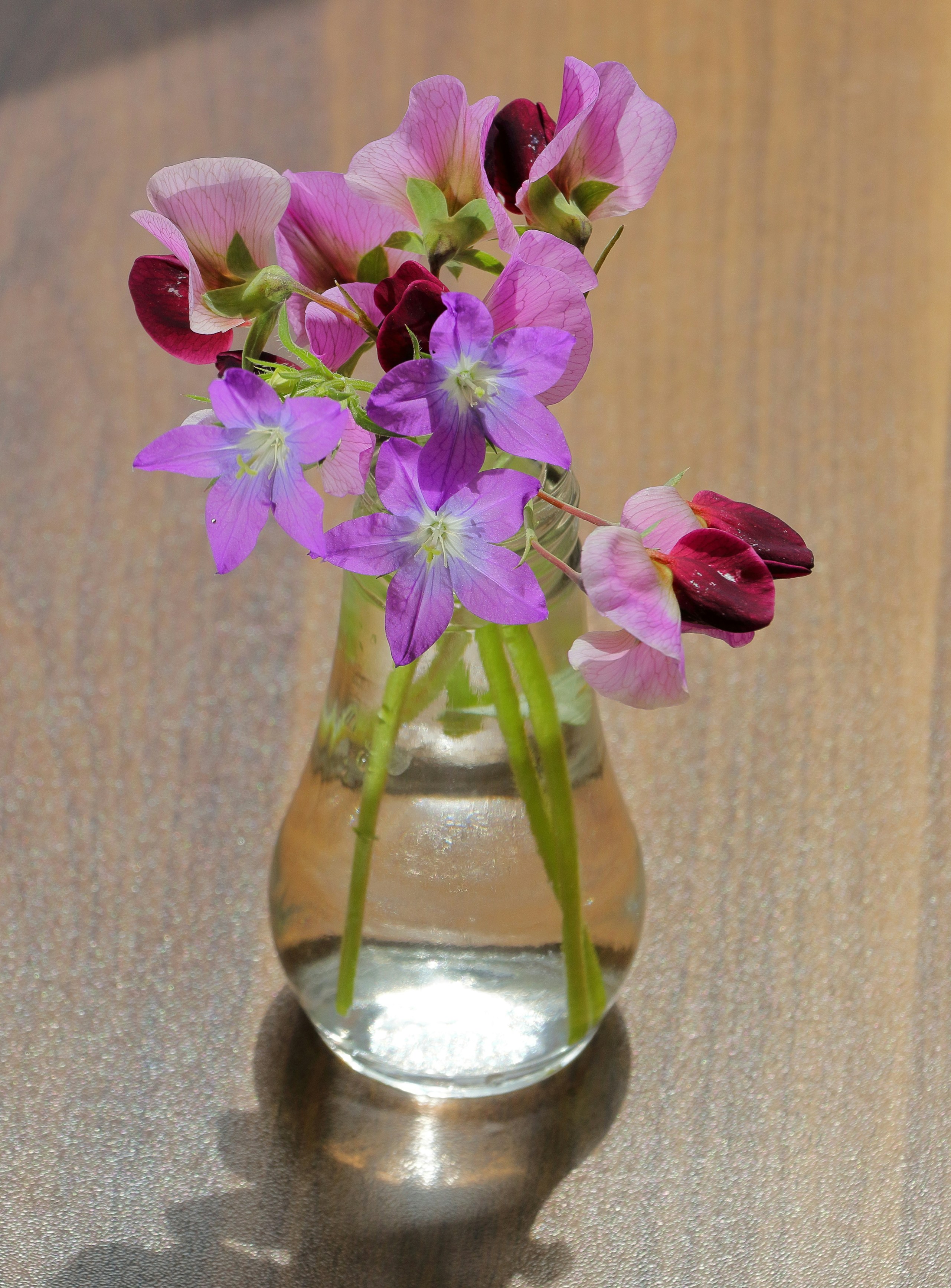 Petals in Glass: Delicate Bouquet with Reflections