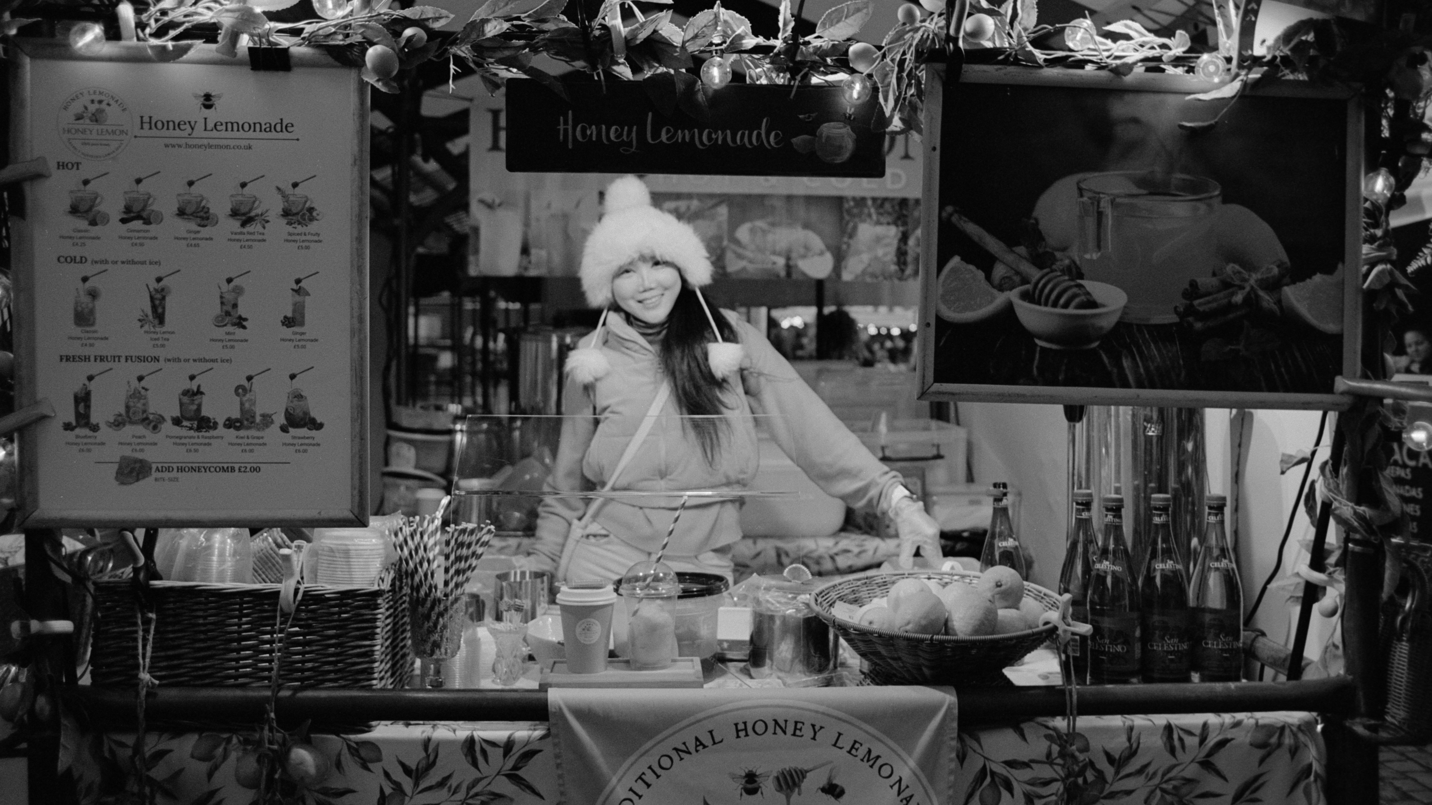 Winter Market Booth: Honey Lemonade in the Snow