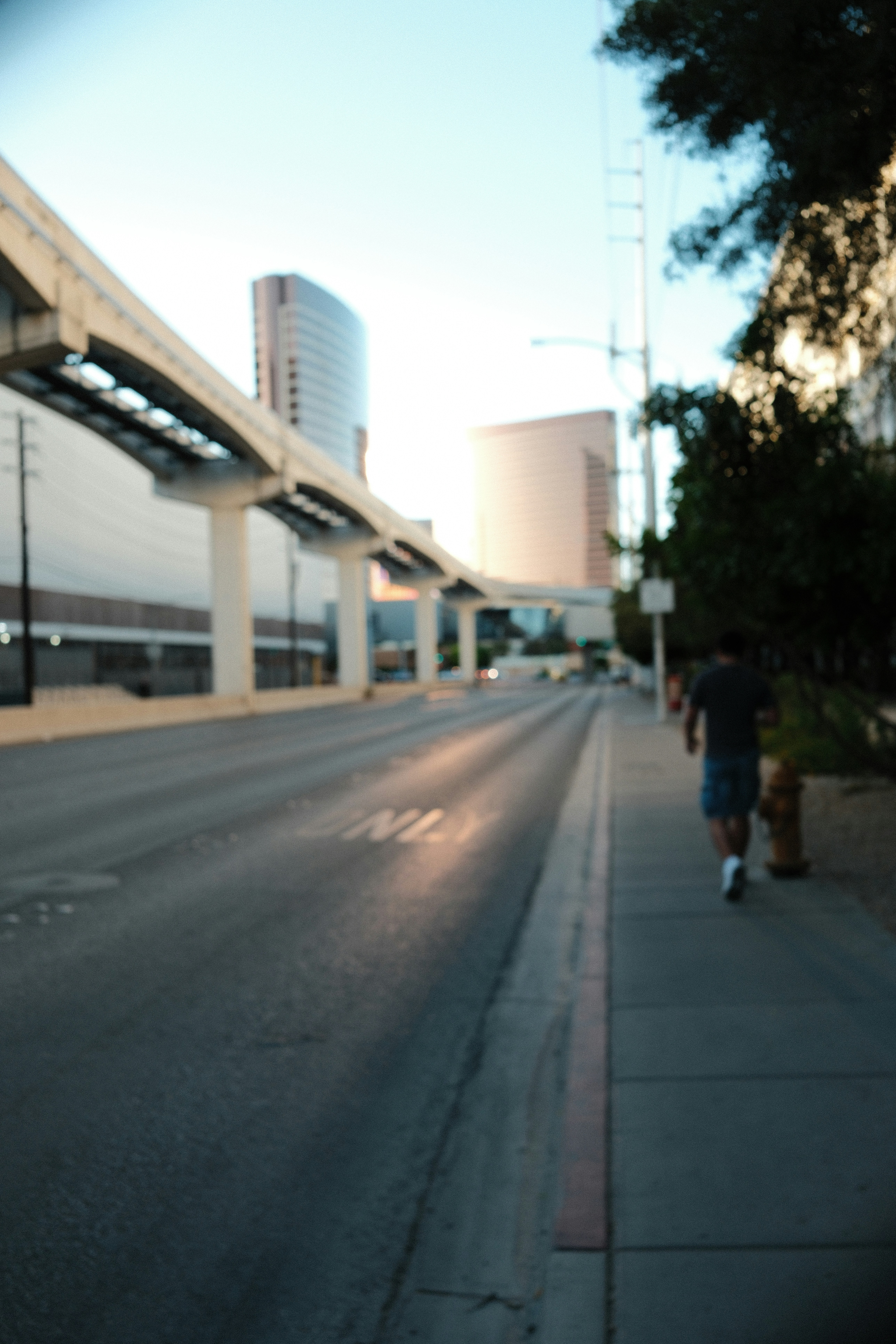 Urban Quiet: A Sunlit Street Brought to Life by Movement