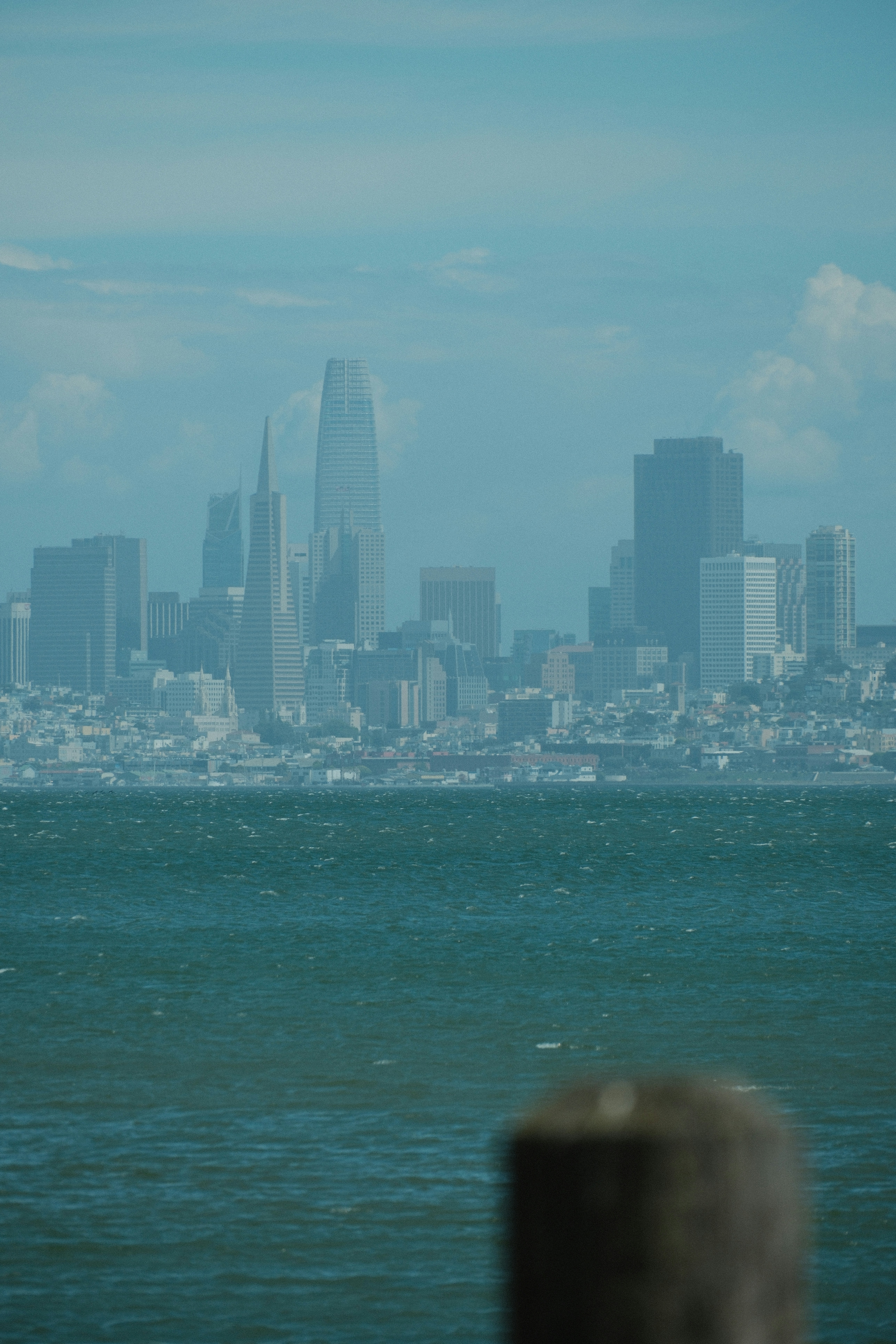 City Horizon over Gentle Blue Seas