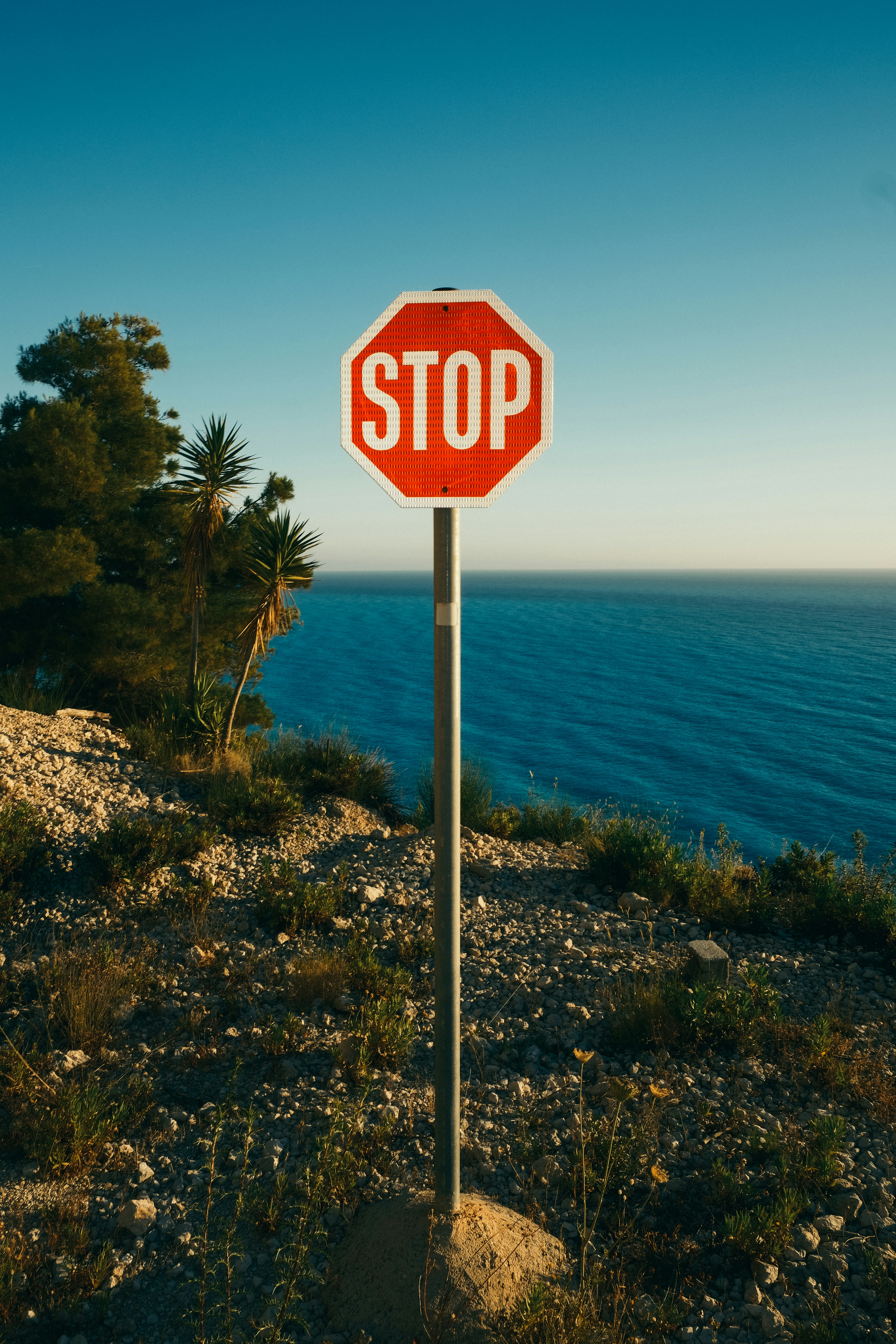 Stop Sign at Ocean Edge