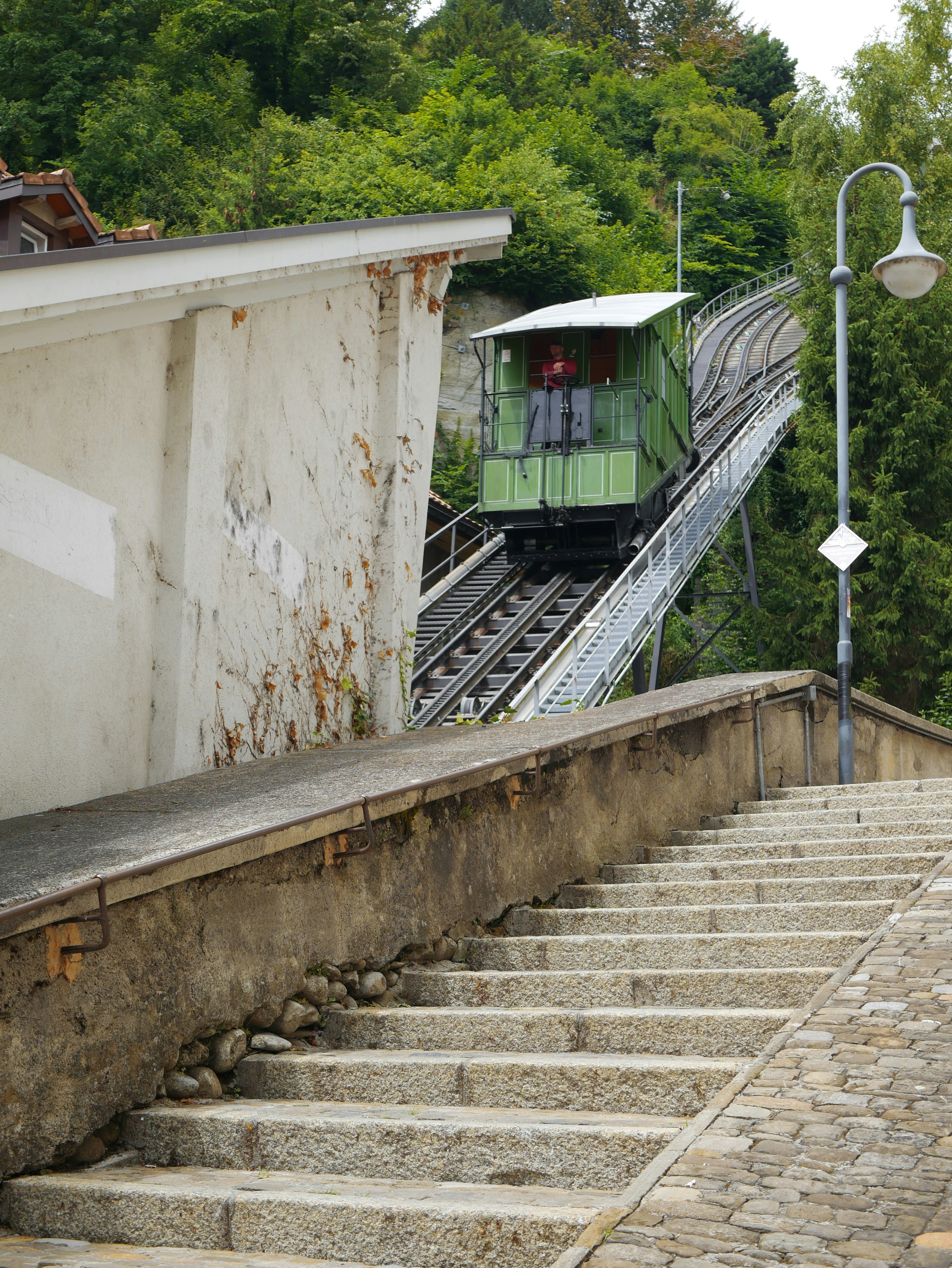 Green Funicular on a Greenside Track