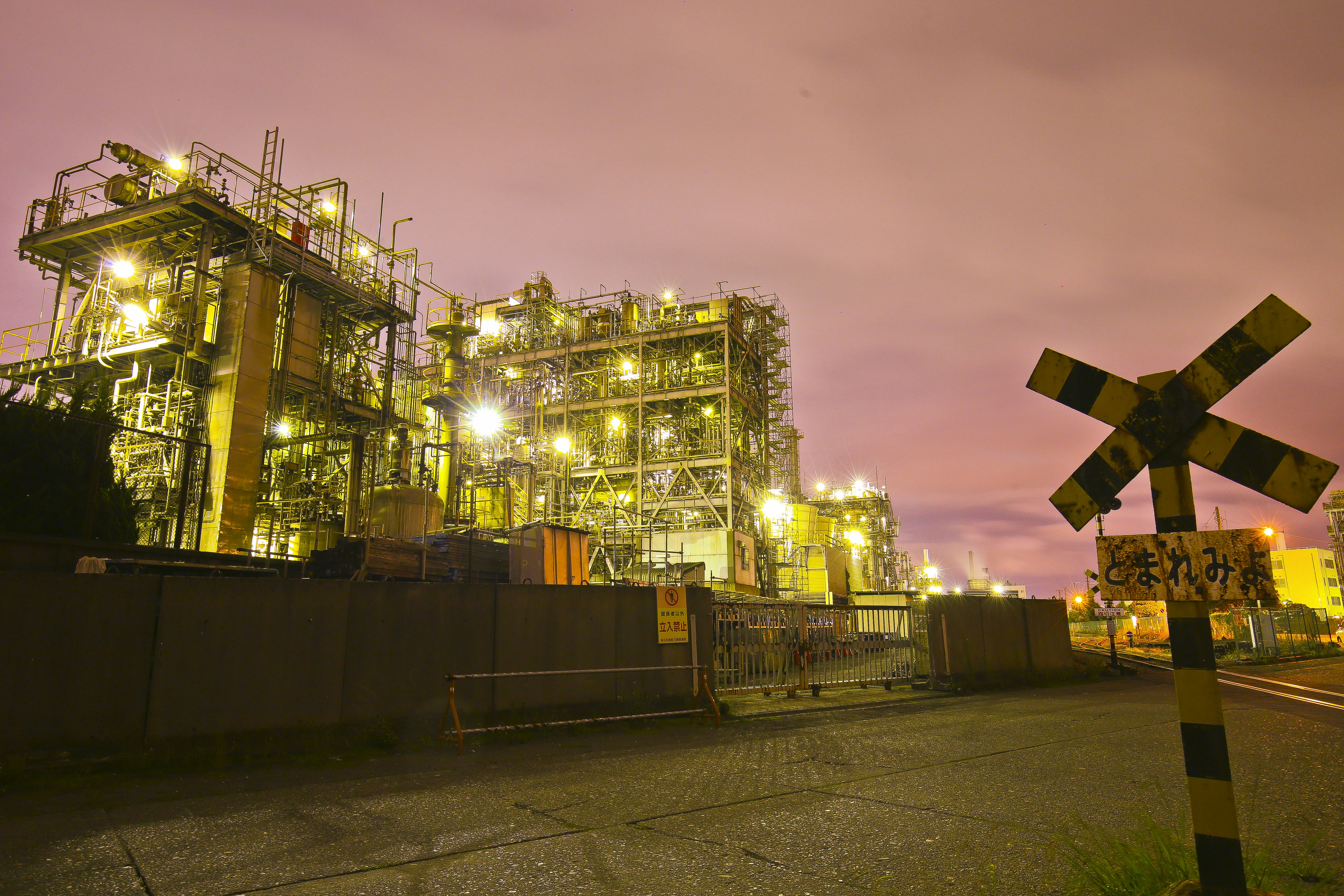 Luminous Industrial Mosaic at Twilight