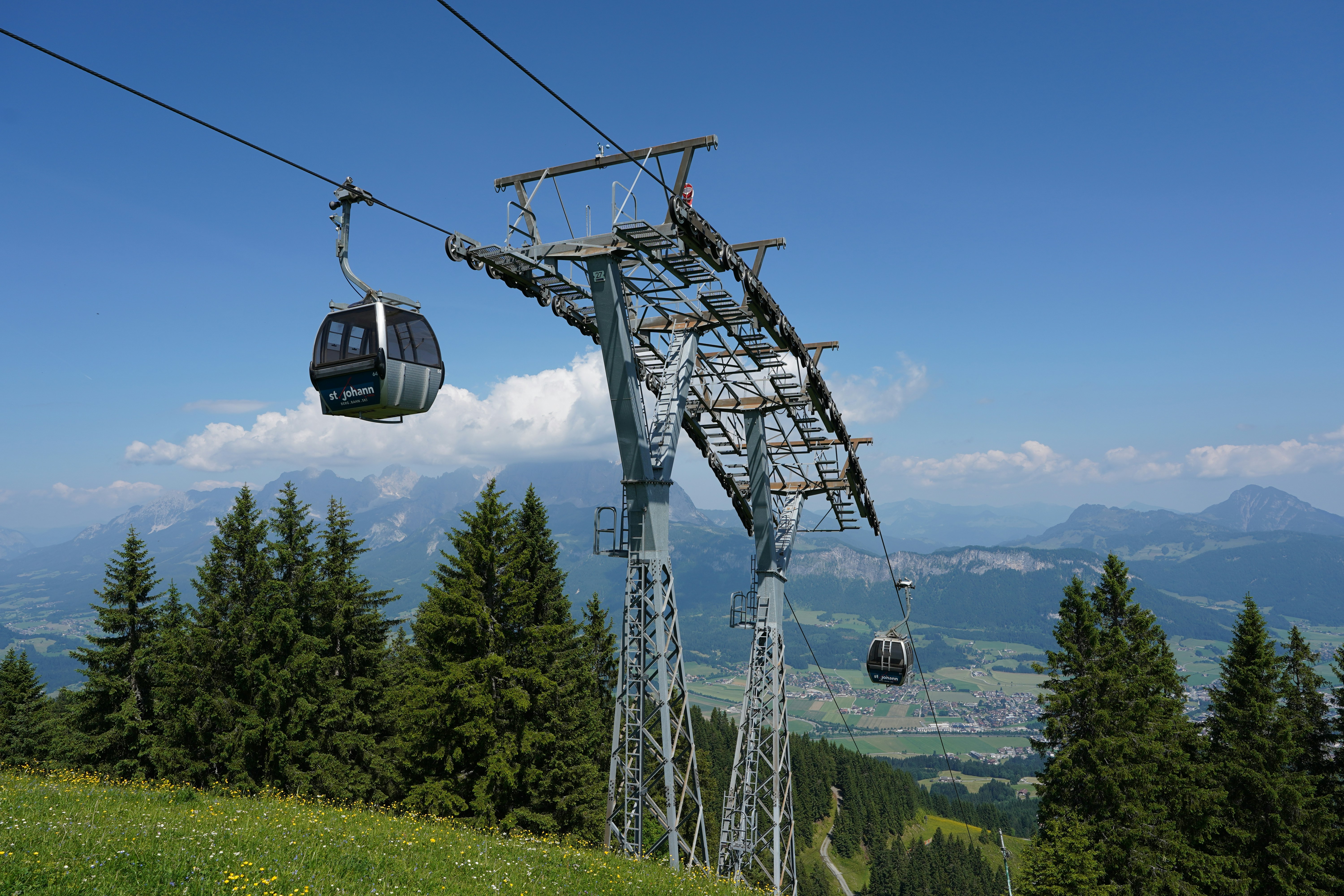 Cable Car Over the Alpine Crest