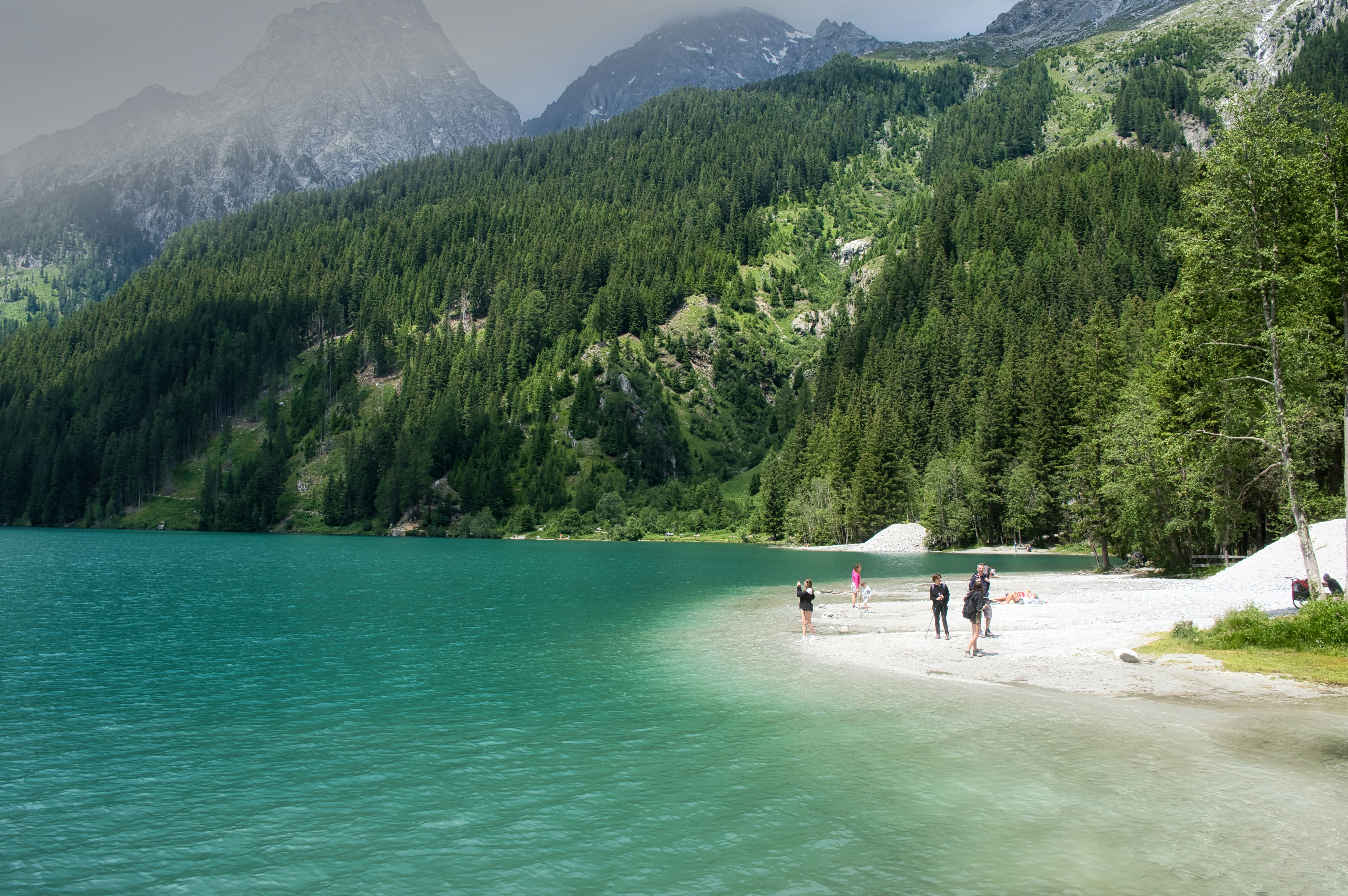 Emerald Lake Beachhead: A Family Moment by Turquoise Waters