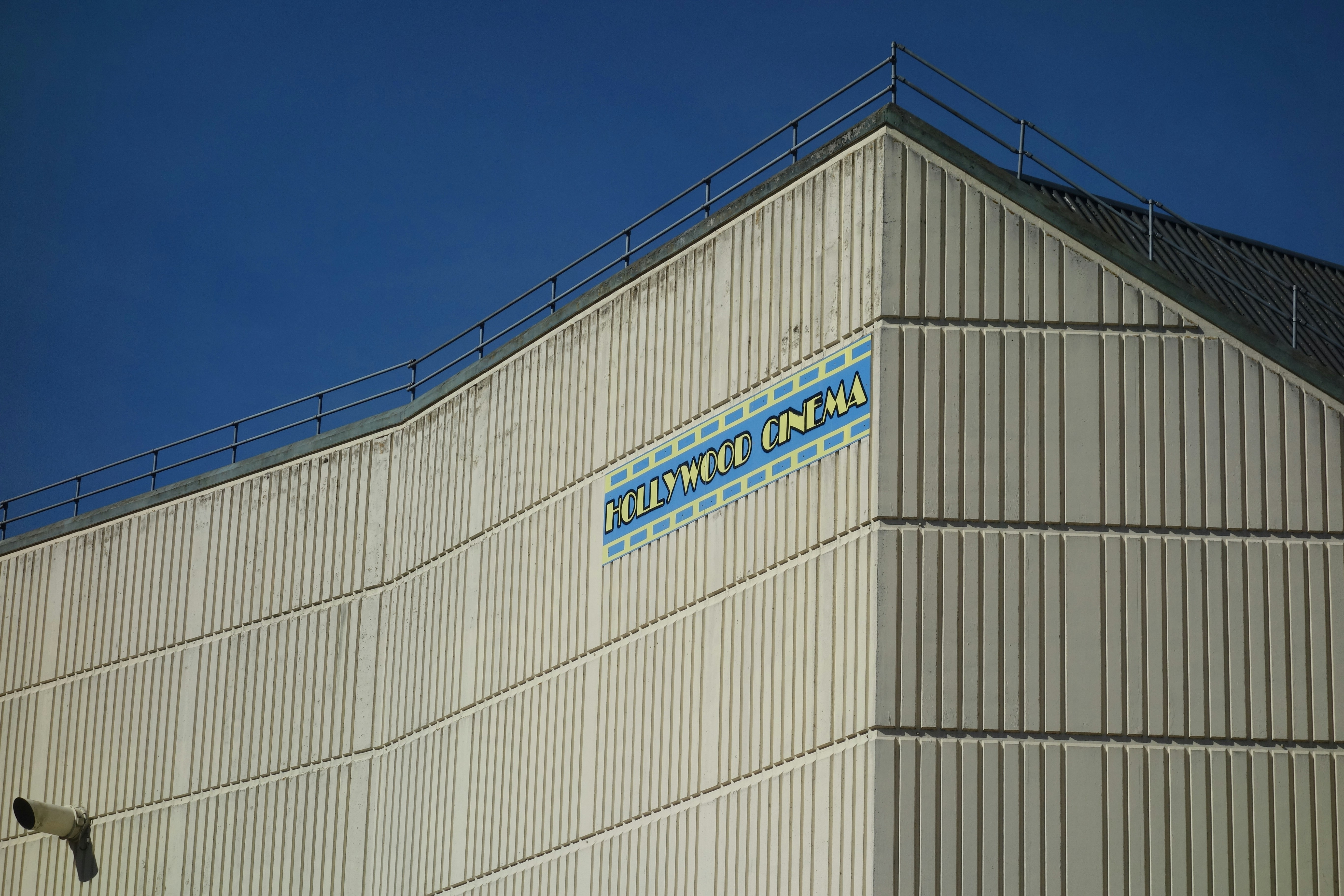 Concrete Facade of a Seaside Cinema
