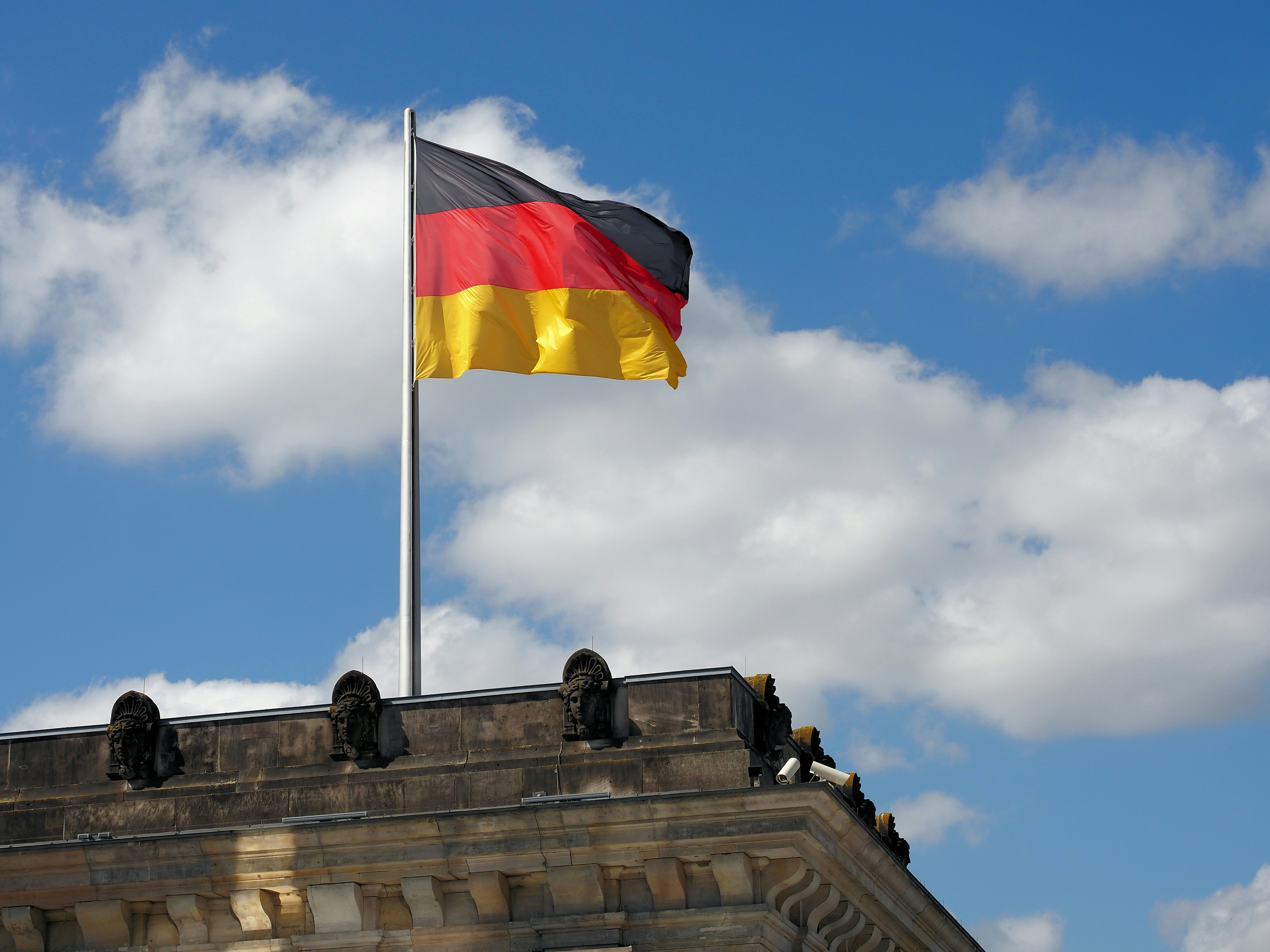 The flag of Germany on the roof of Reichstag