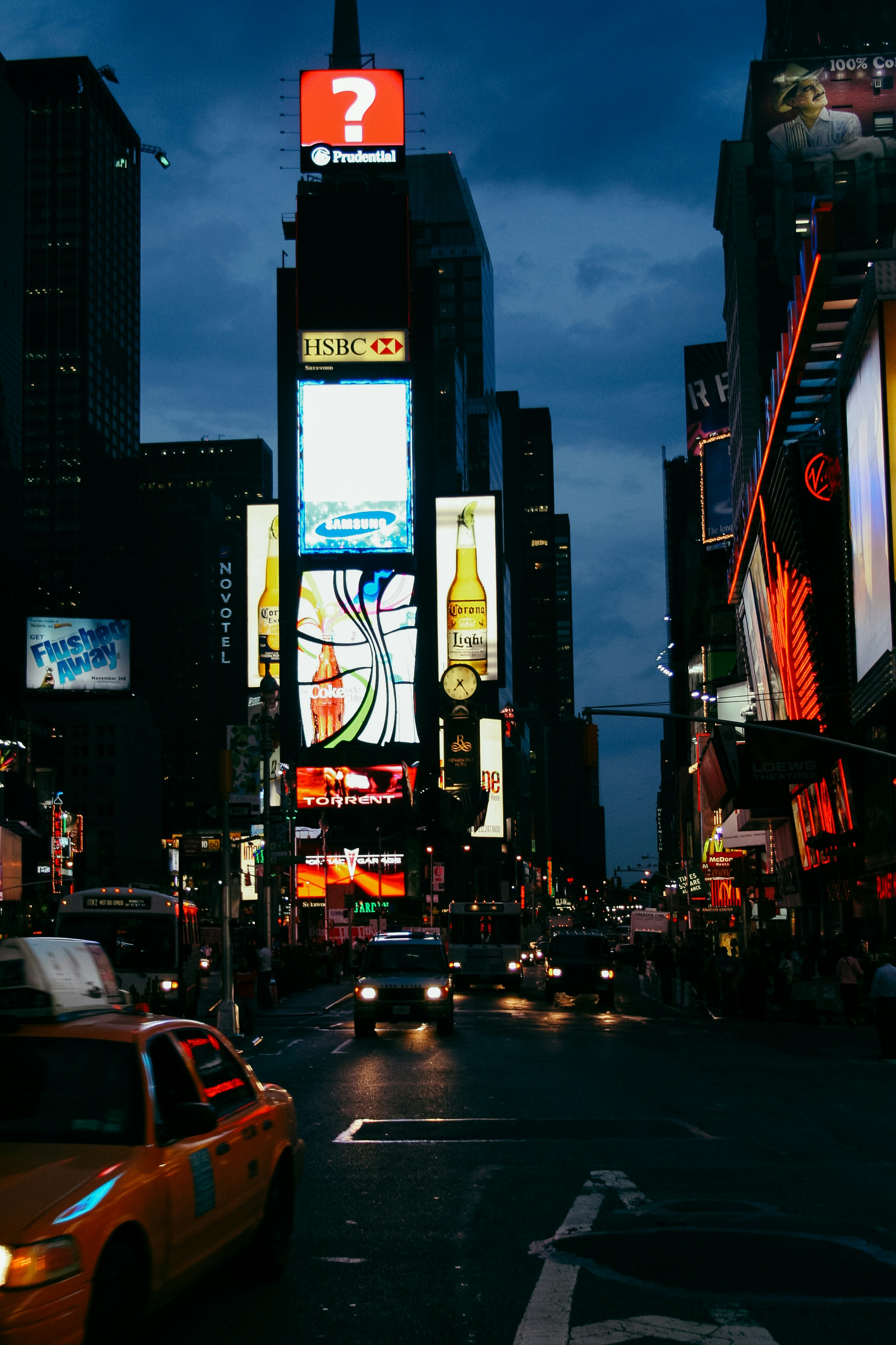 Neon Pulse Over Times Square: A Night in Motion