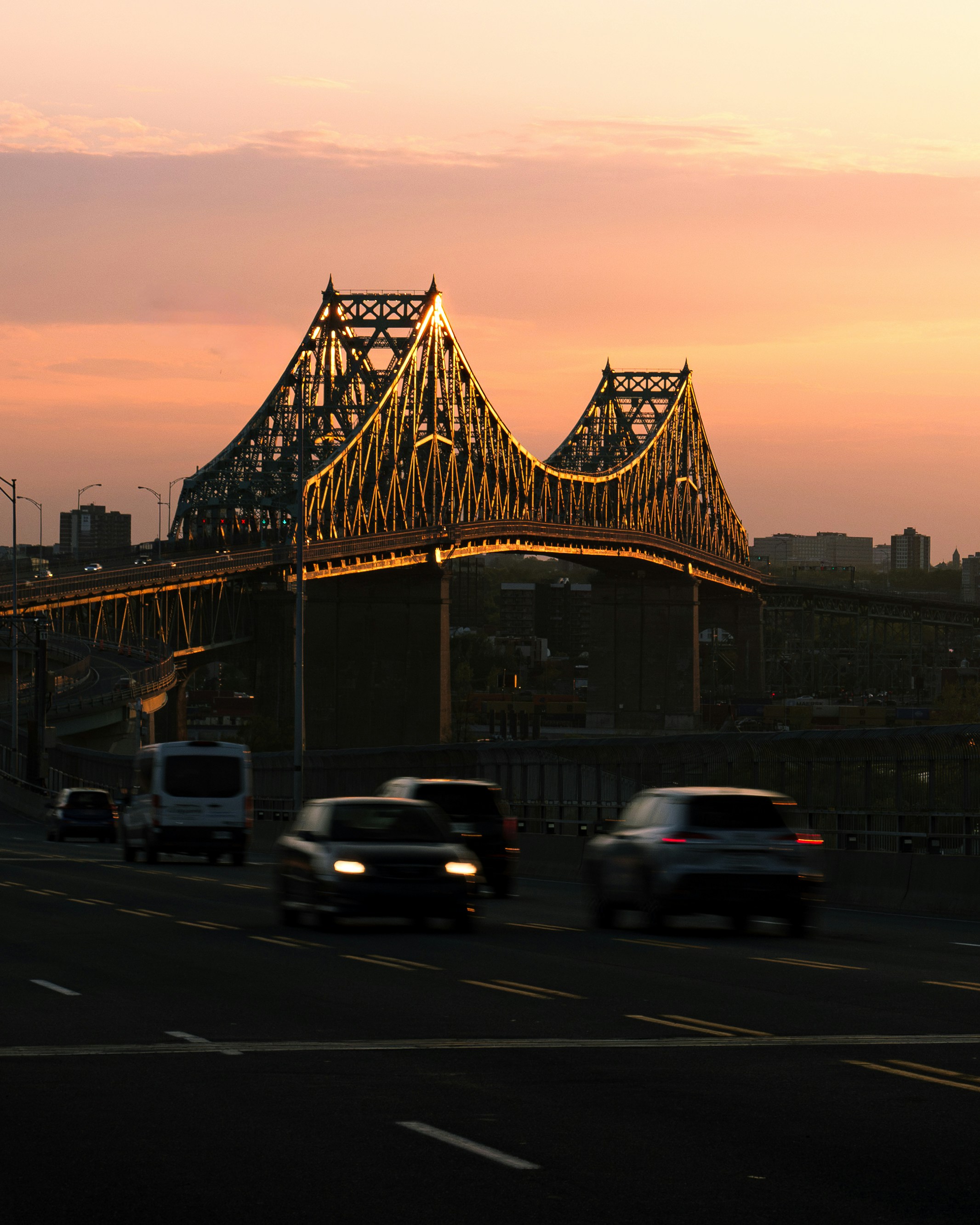 Golden Crown over the River: Sunset Bridge