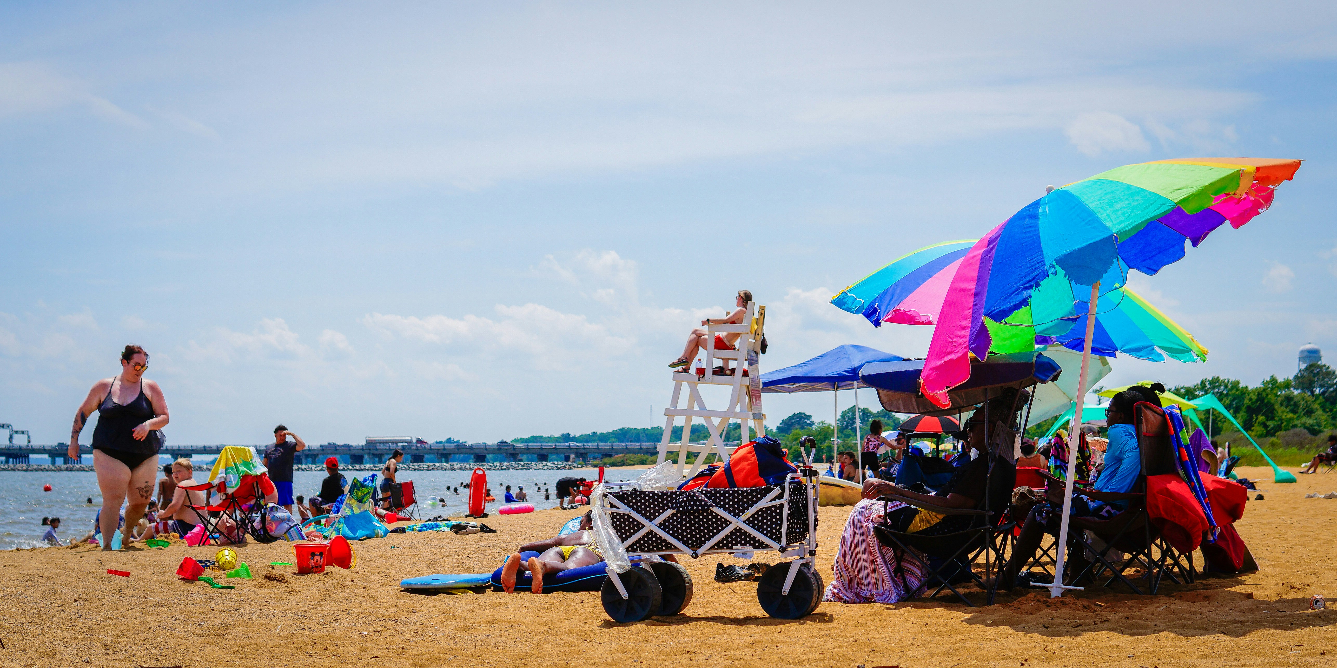 Colorful Day at the Crowded Beach