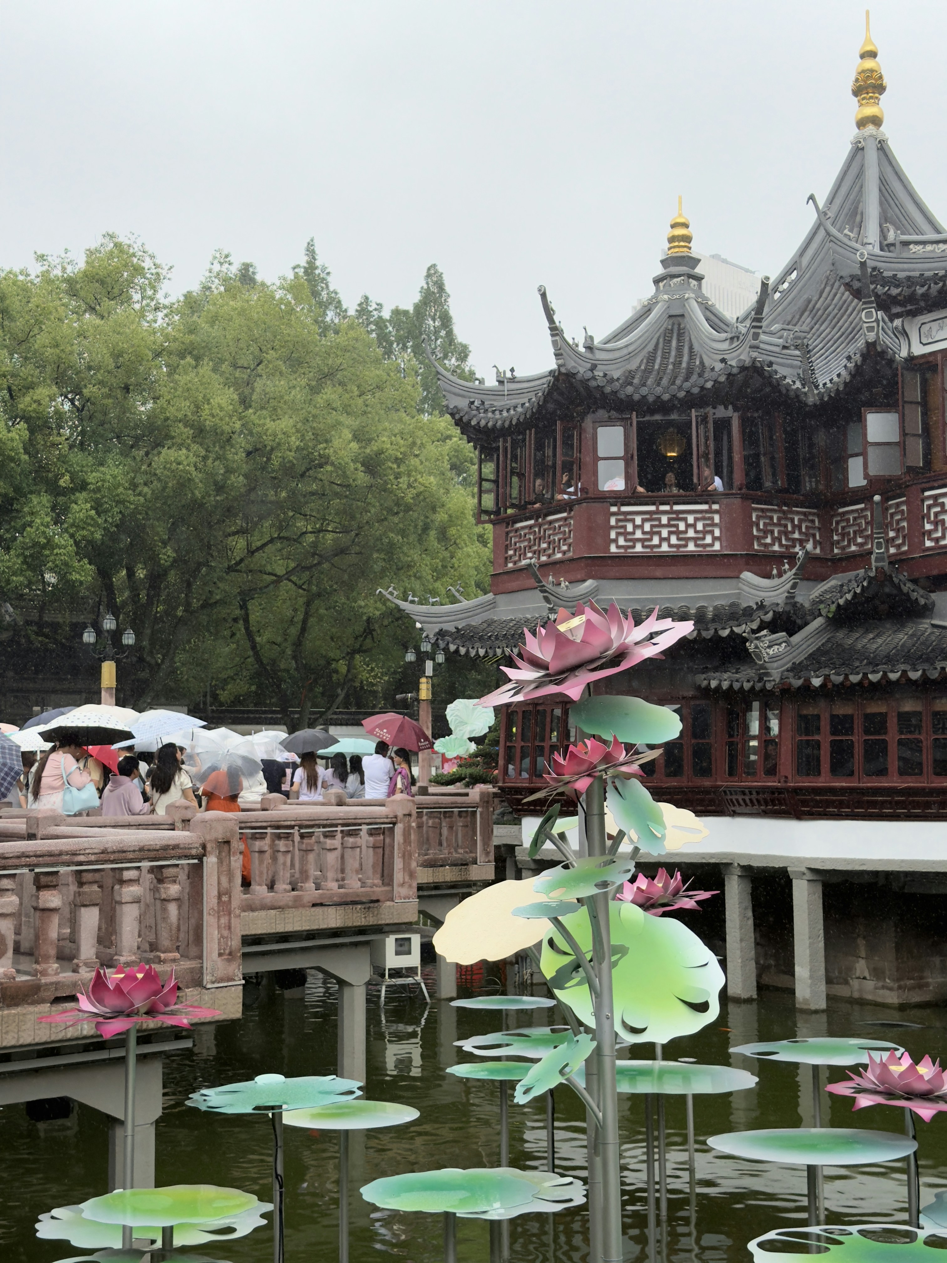Laksana Pavilion and Lotus Reflection