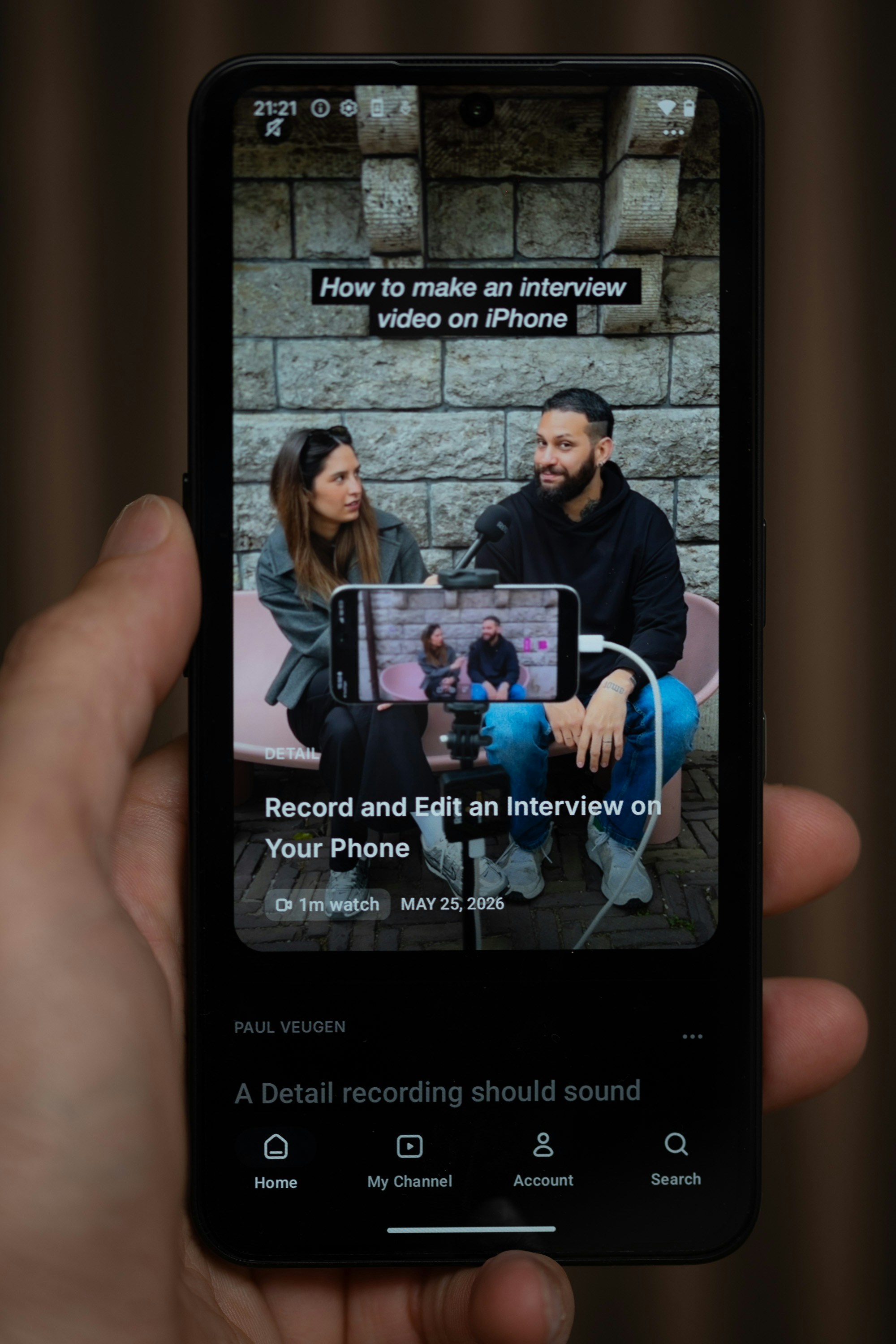 On-Camera Interview Setup: A Dual-Perspective Conversation Captured on a Phone Screen