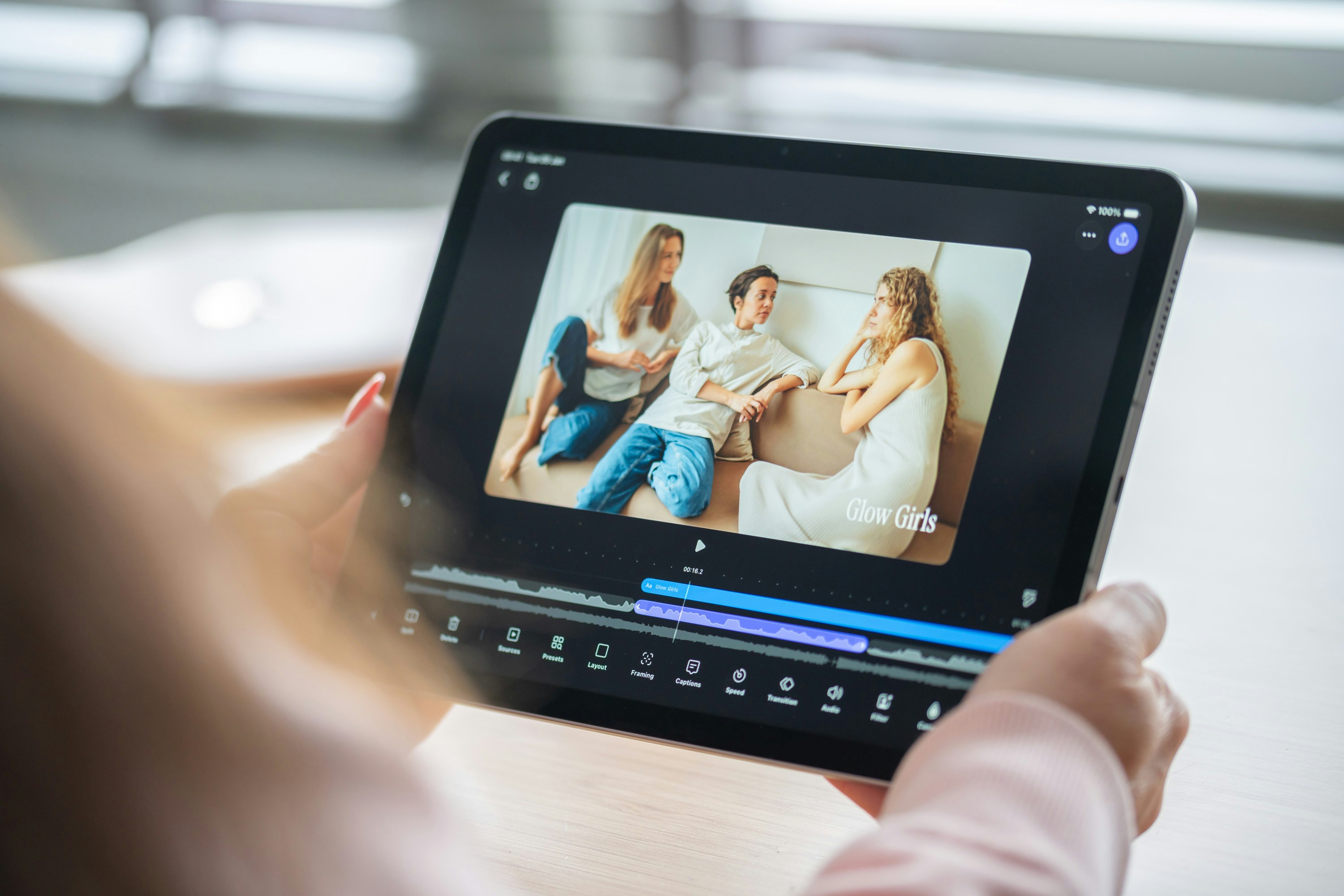 Shot in the Detail studio while editing a podcast. Detail makes it easy to record, edit, and share professional video podcasts — all in one app.