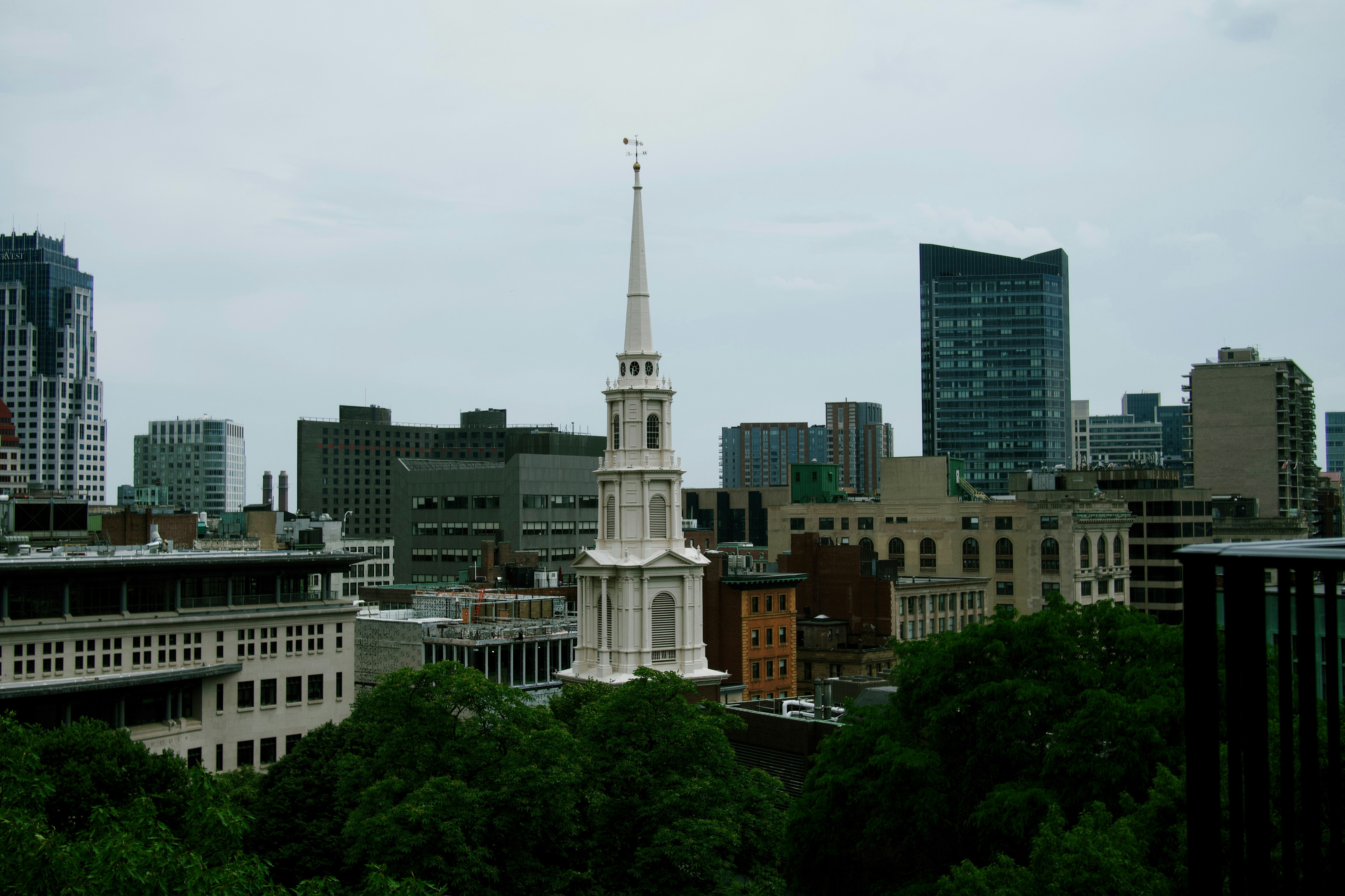 Steepled City Silhouette: Spire Among the Skyline