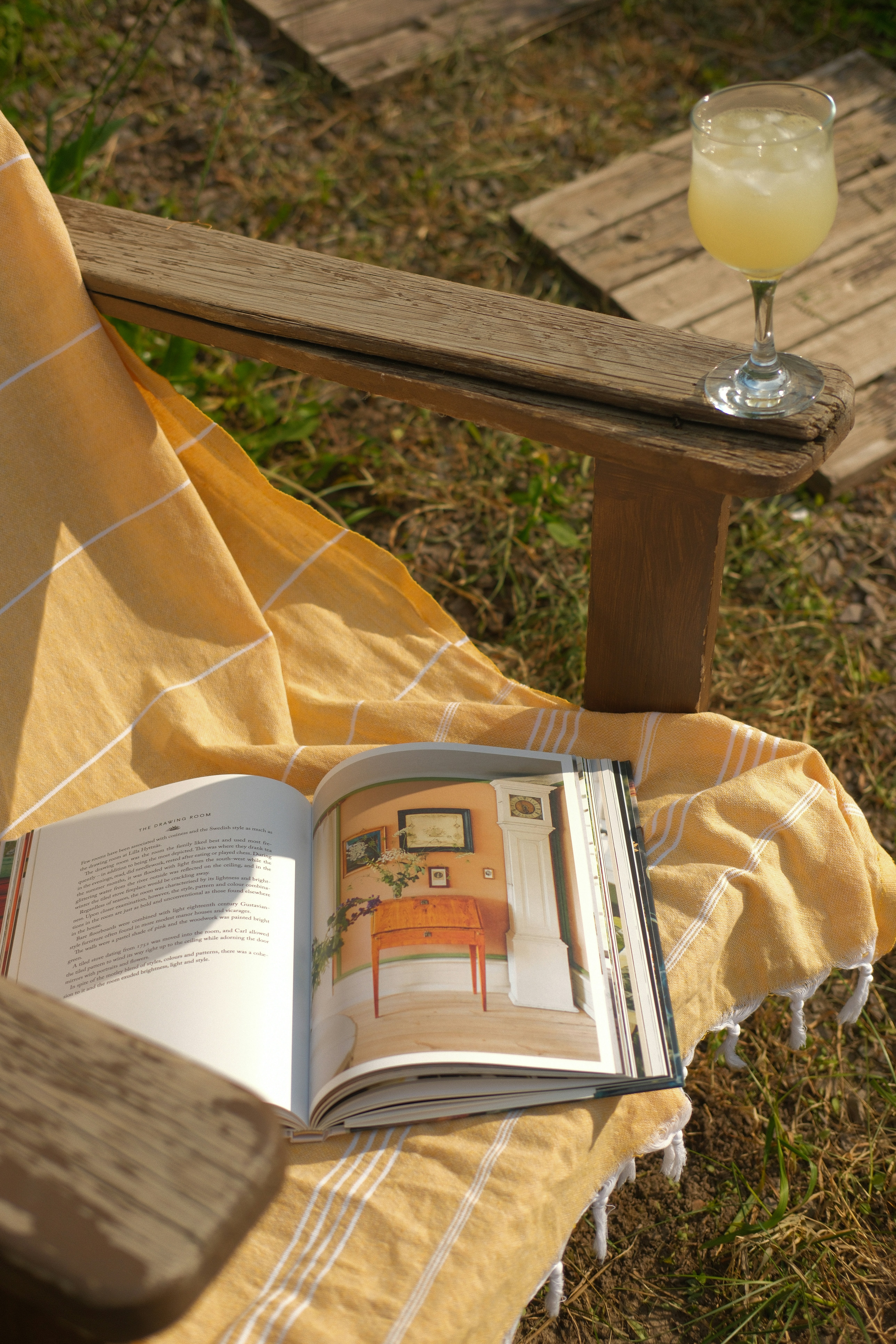 A Quiet Reading Nook Beside a Lemonade Sunset