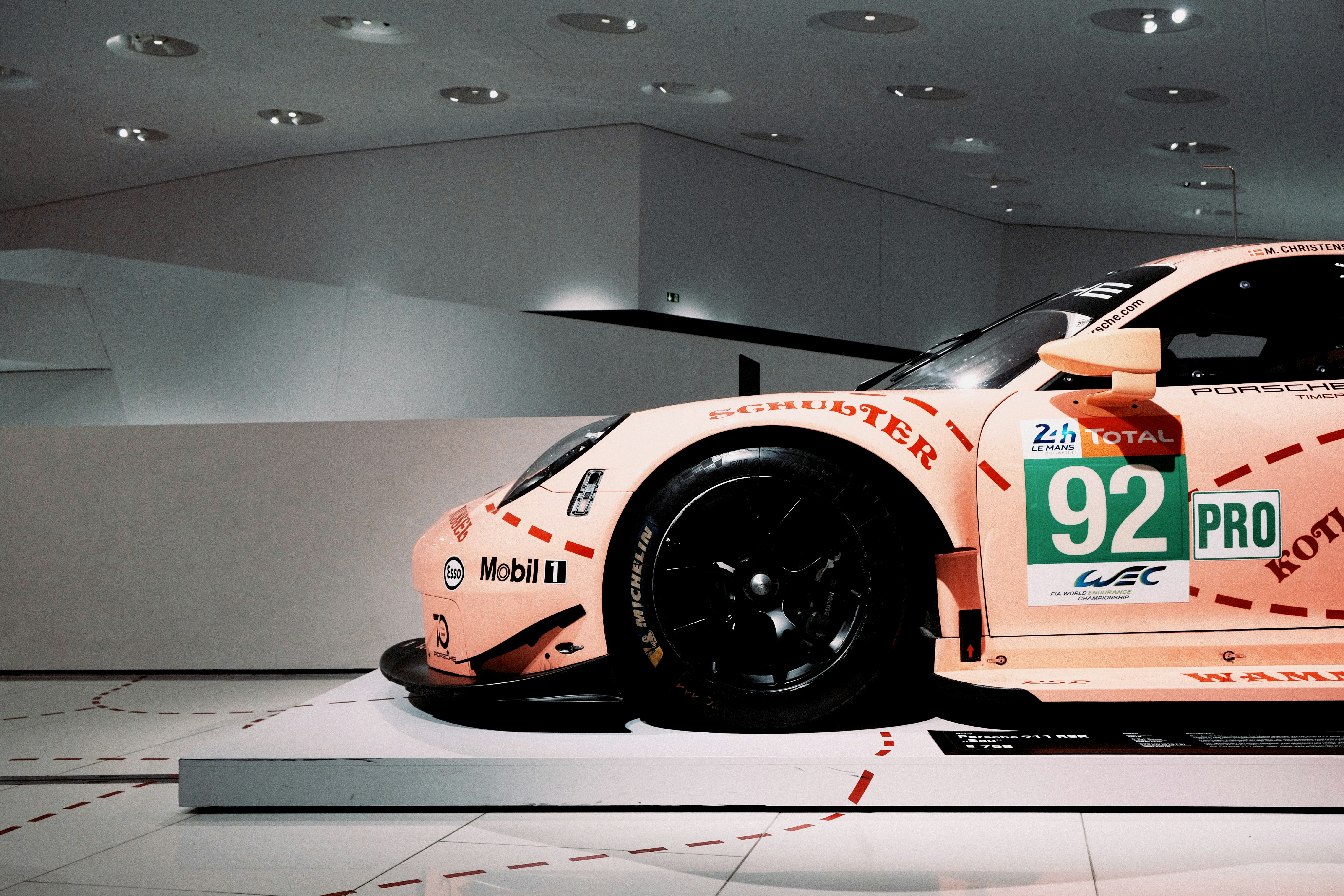 Porsche 911 Racecar on a Minimalist Show Platform